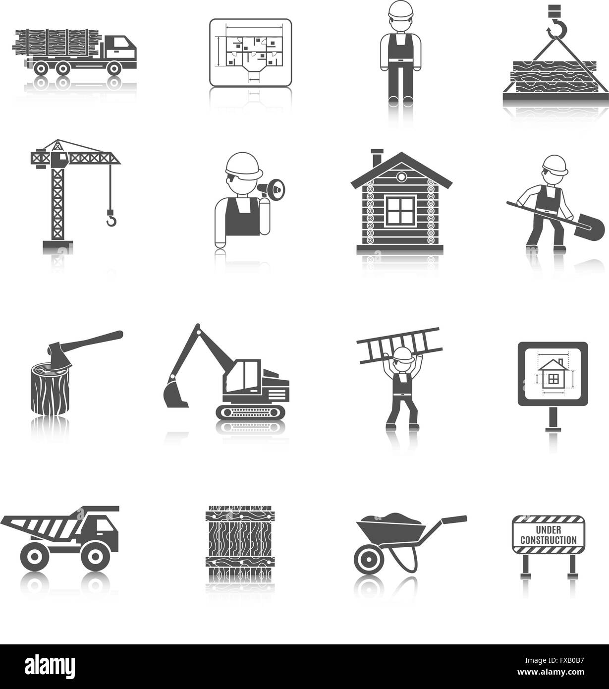 Wooden axe construction builder Stock Vector Images - Alamy