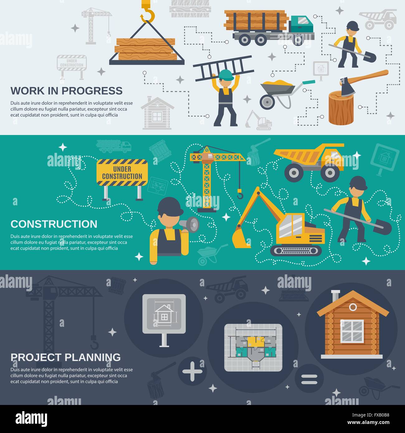 Construction Banner Set Stock Vector Image & Art - Alamy