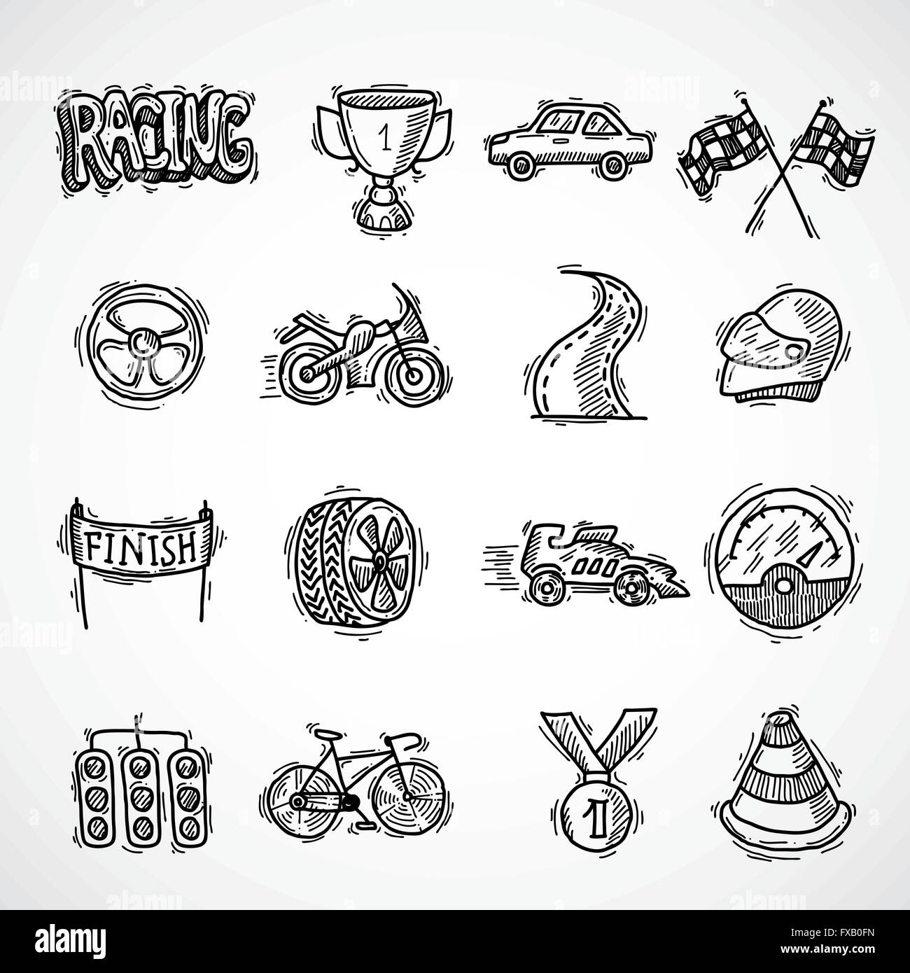 Racing Icon Set Stock Vector Image & Art - Alamy