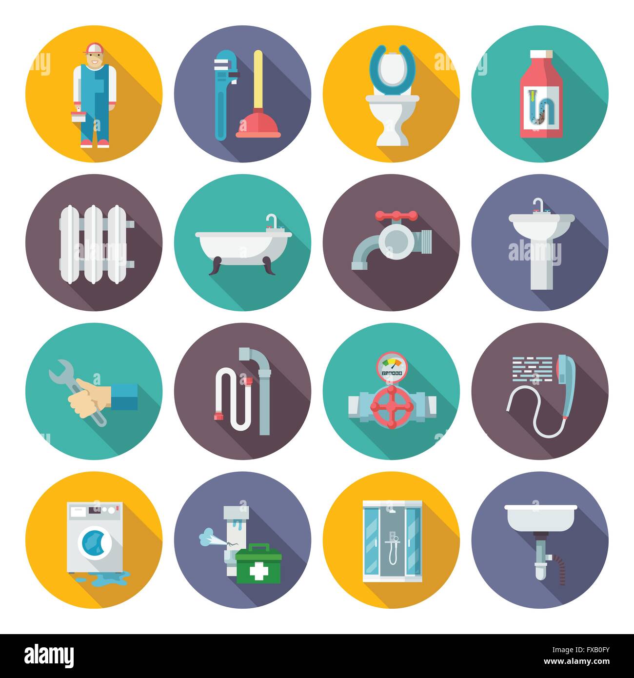 Plumbing icons set Stock Vector Image & Art - Alamy