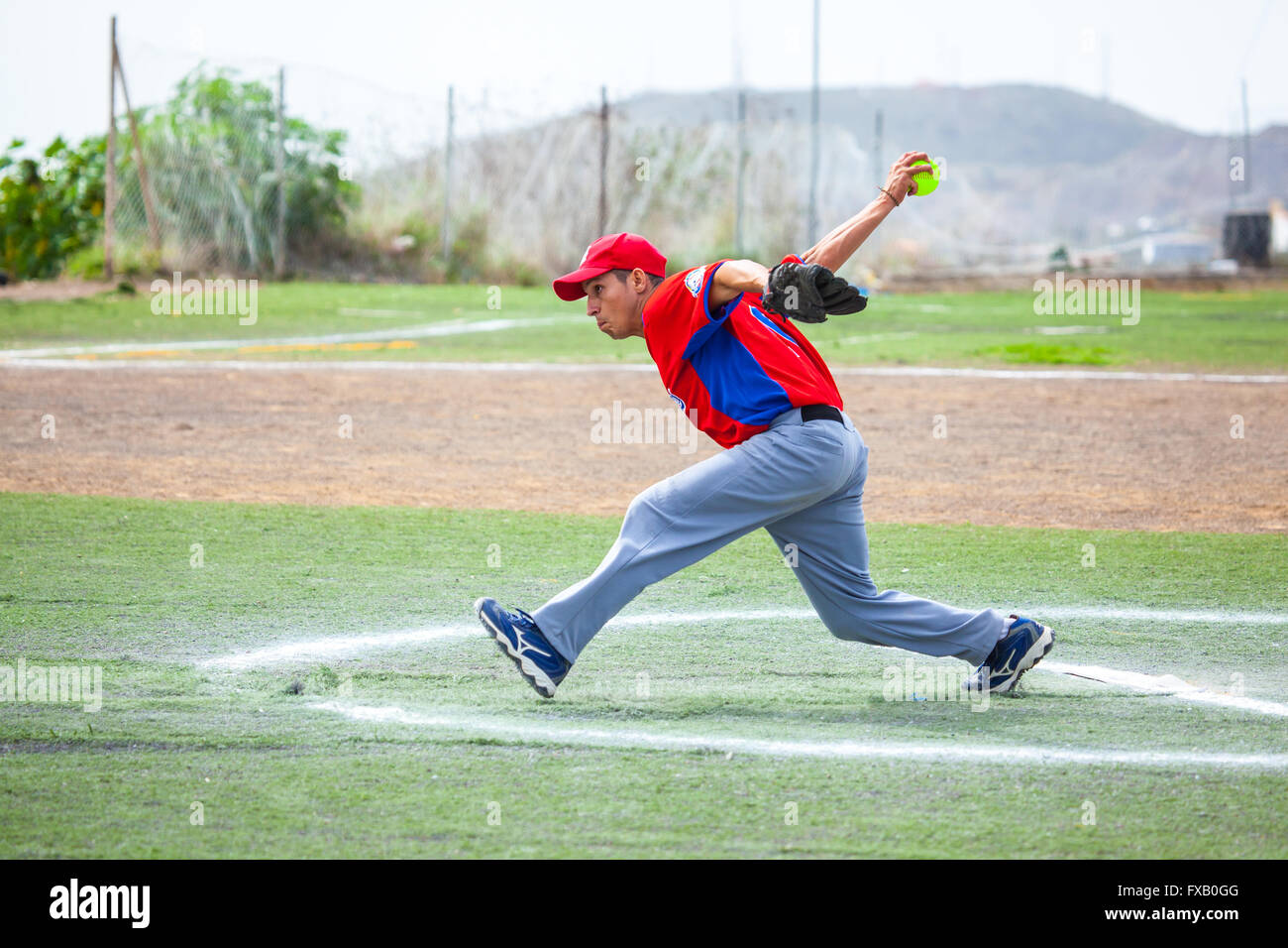 male versus male softball match Stock Photo - Alamy