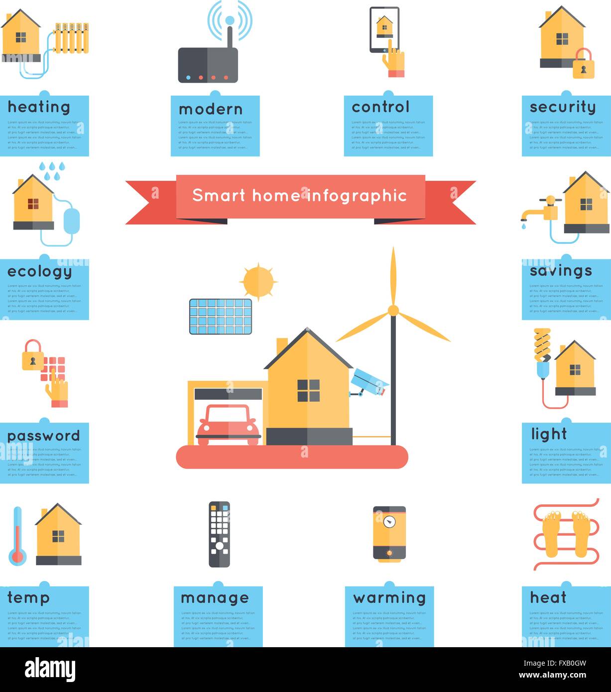 Smart Home Infographics Stock Vector Image & Art - Alamy