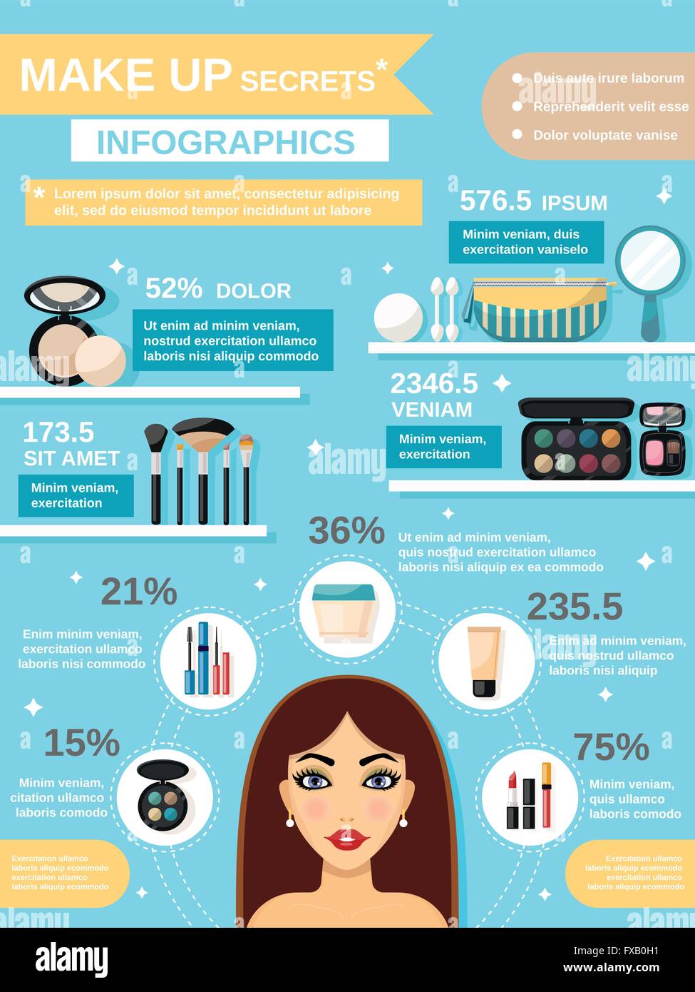 Makeup Infographics Set Stock Vector Image & Art - Alamy