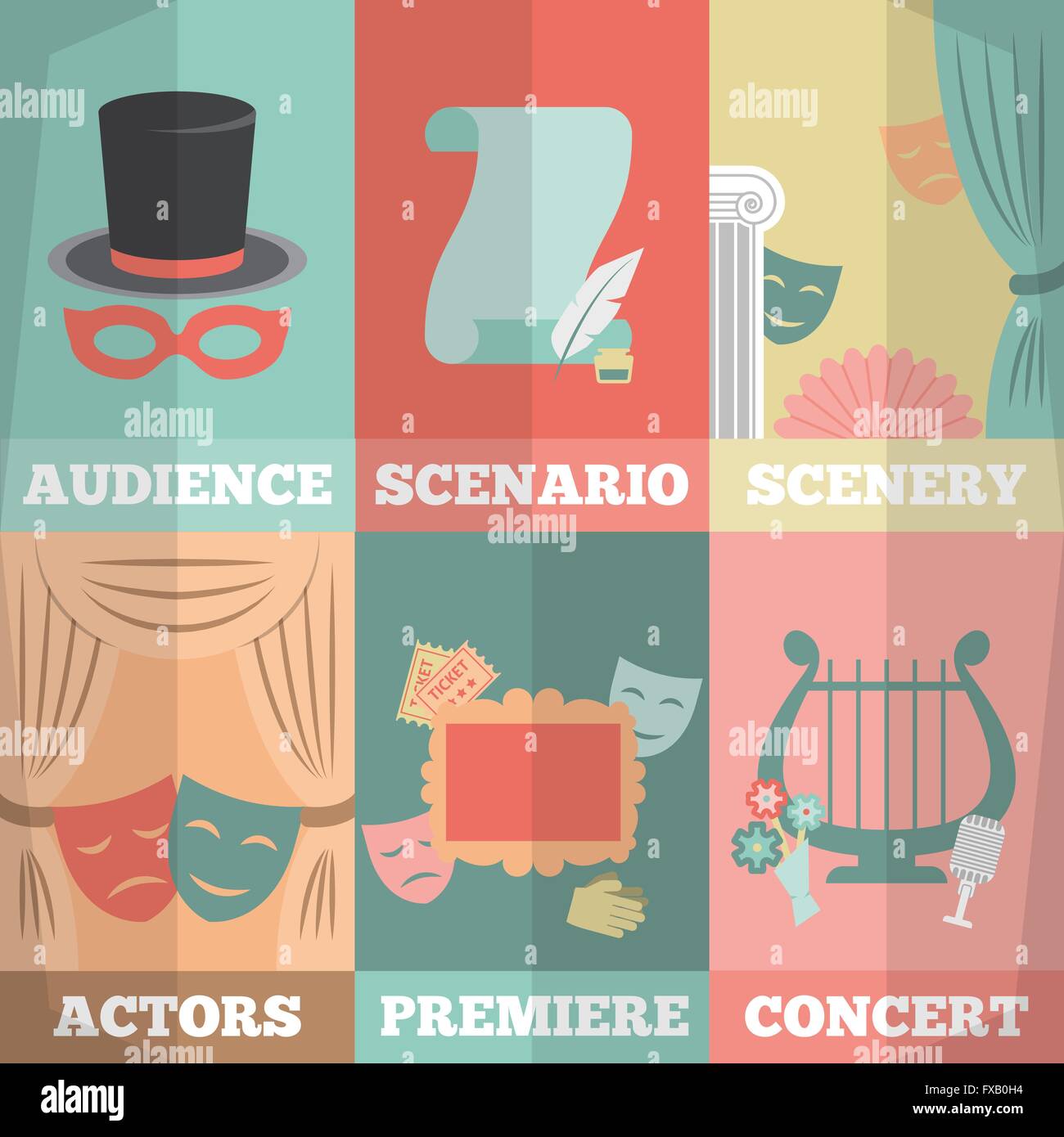 Theatre Poster Mini Set Stock Vector Image & Art - Alamy