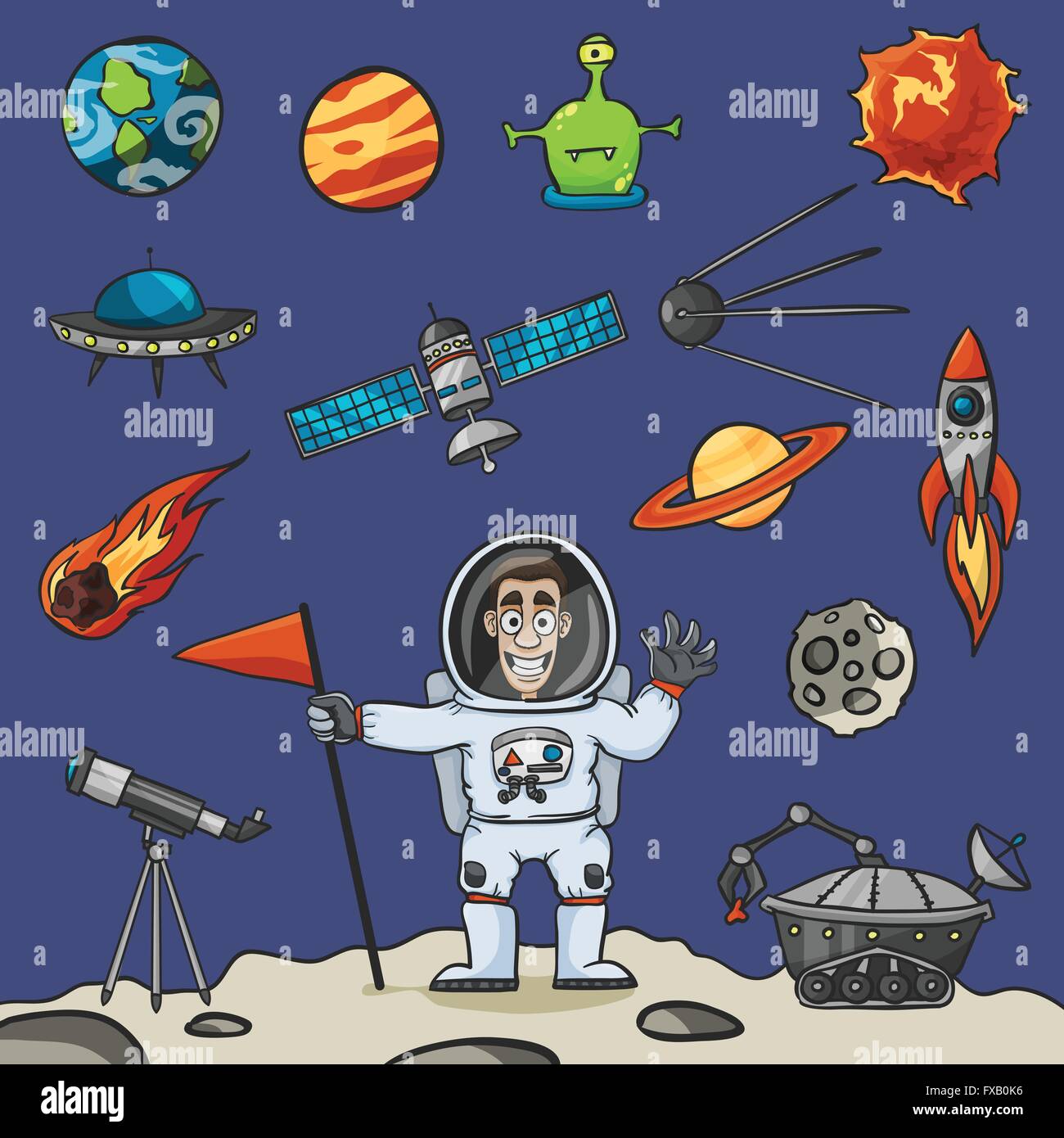 Space Elements Set Stock Vector Image & Art - Alamy