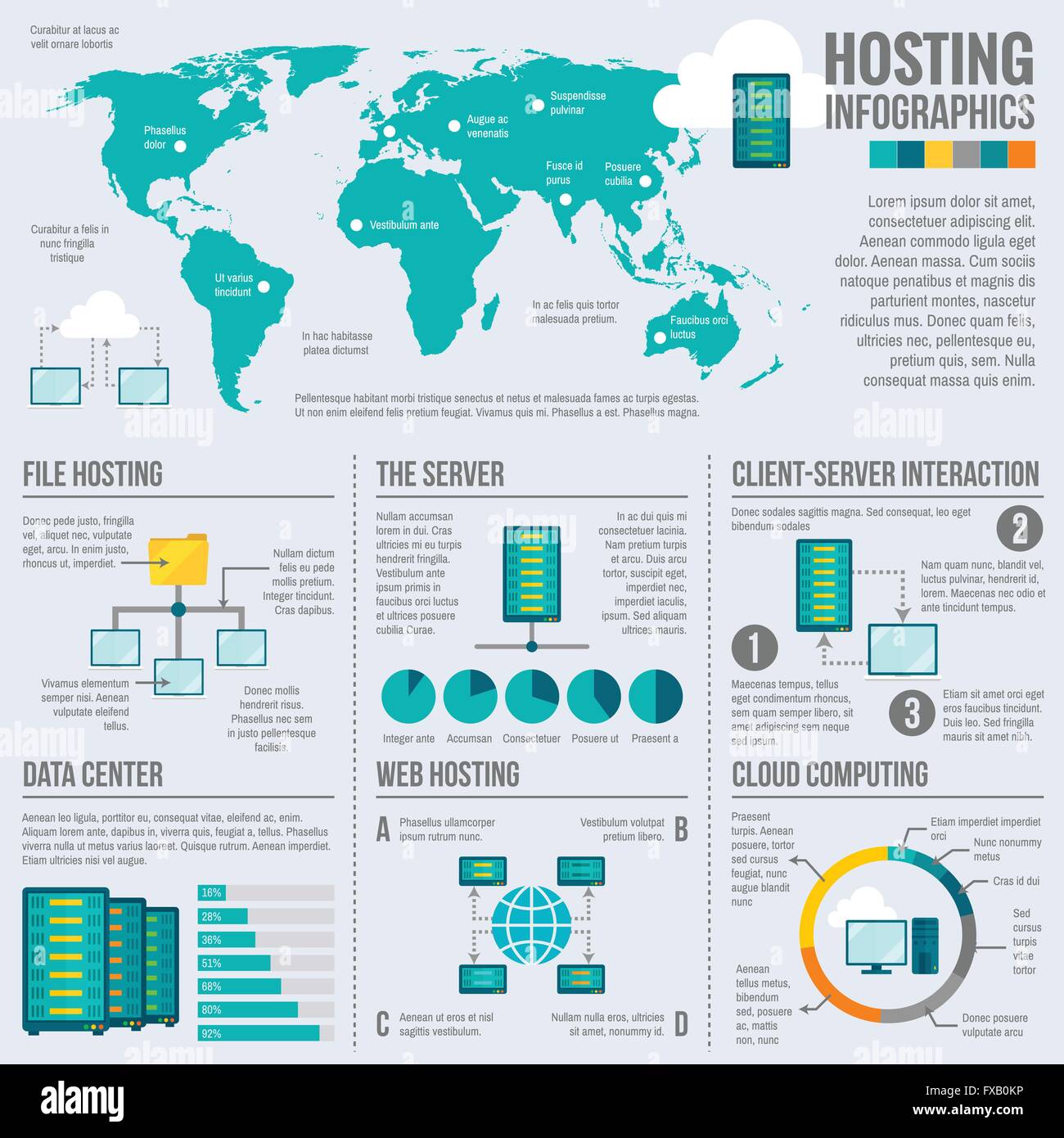 File hosting worldwide infographic poster Stock Vector Image & Art - Alamy