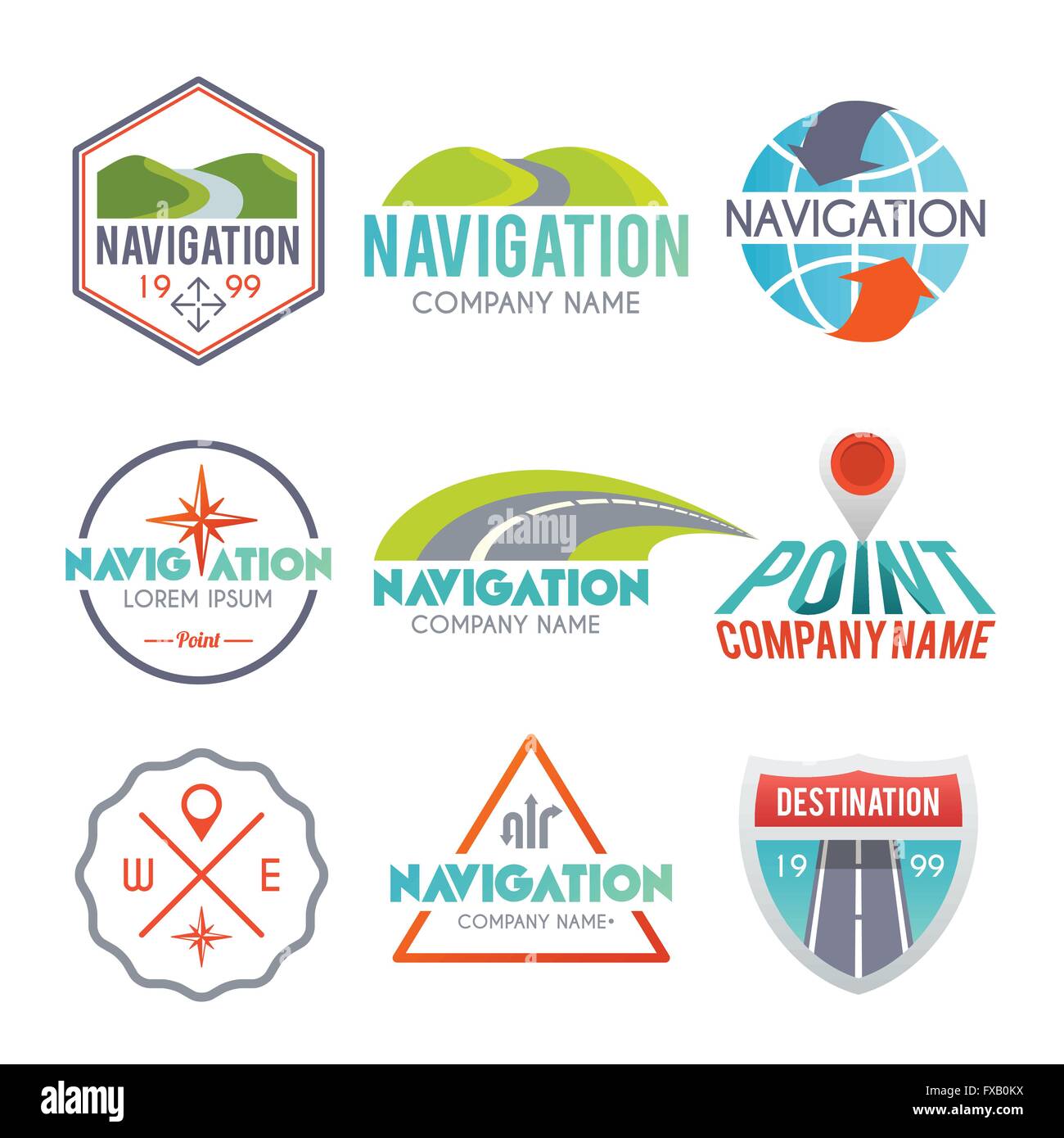 Navigation Label Set Stock Vector Image & Art - Alamy