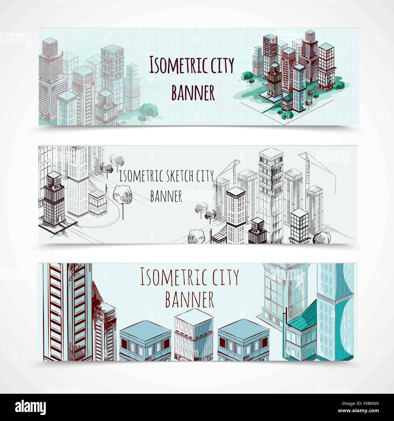 Isometric Building Banners Stock Vector Image & Art - Alamy