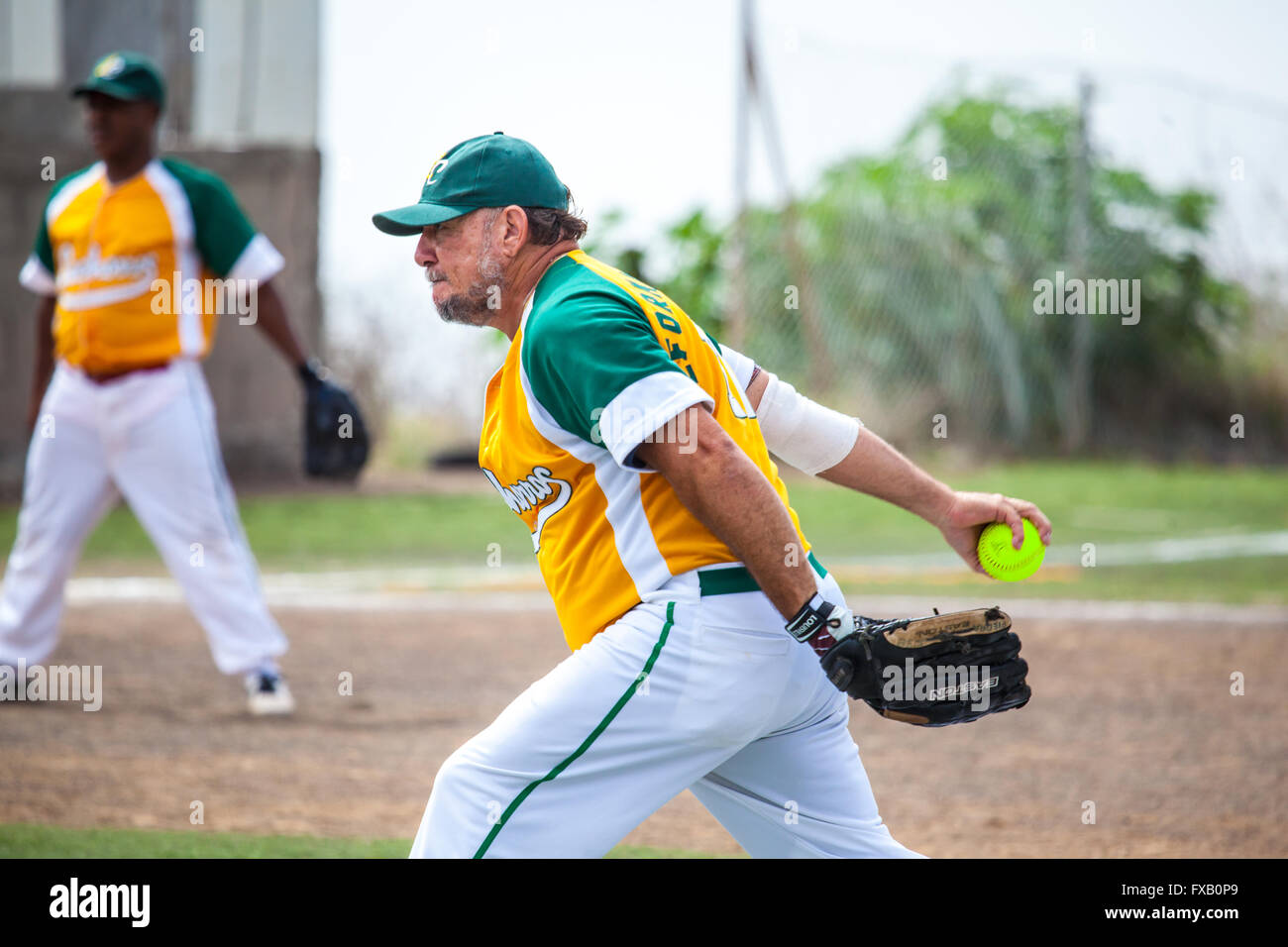 male versus male softball match Stock Photo - Alamy