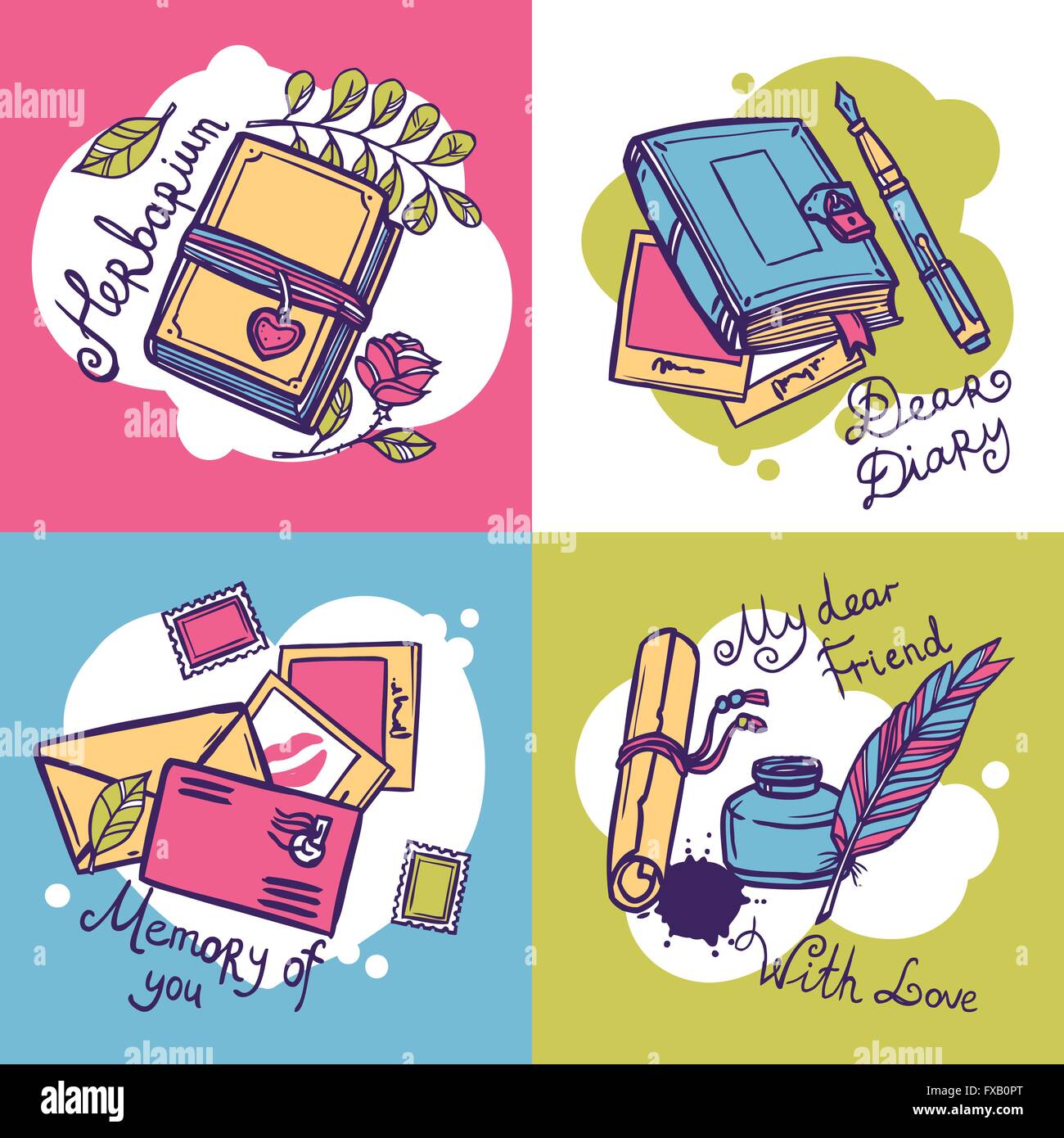 Diary Design Concept Stock Vector Image & Art - Alamy