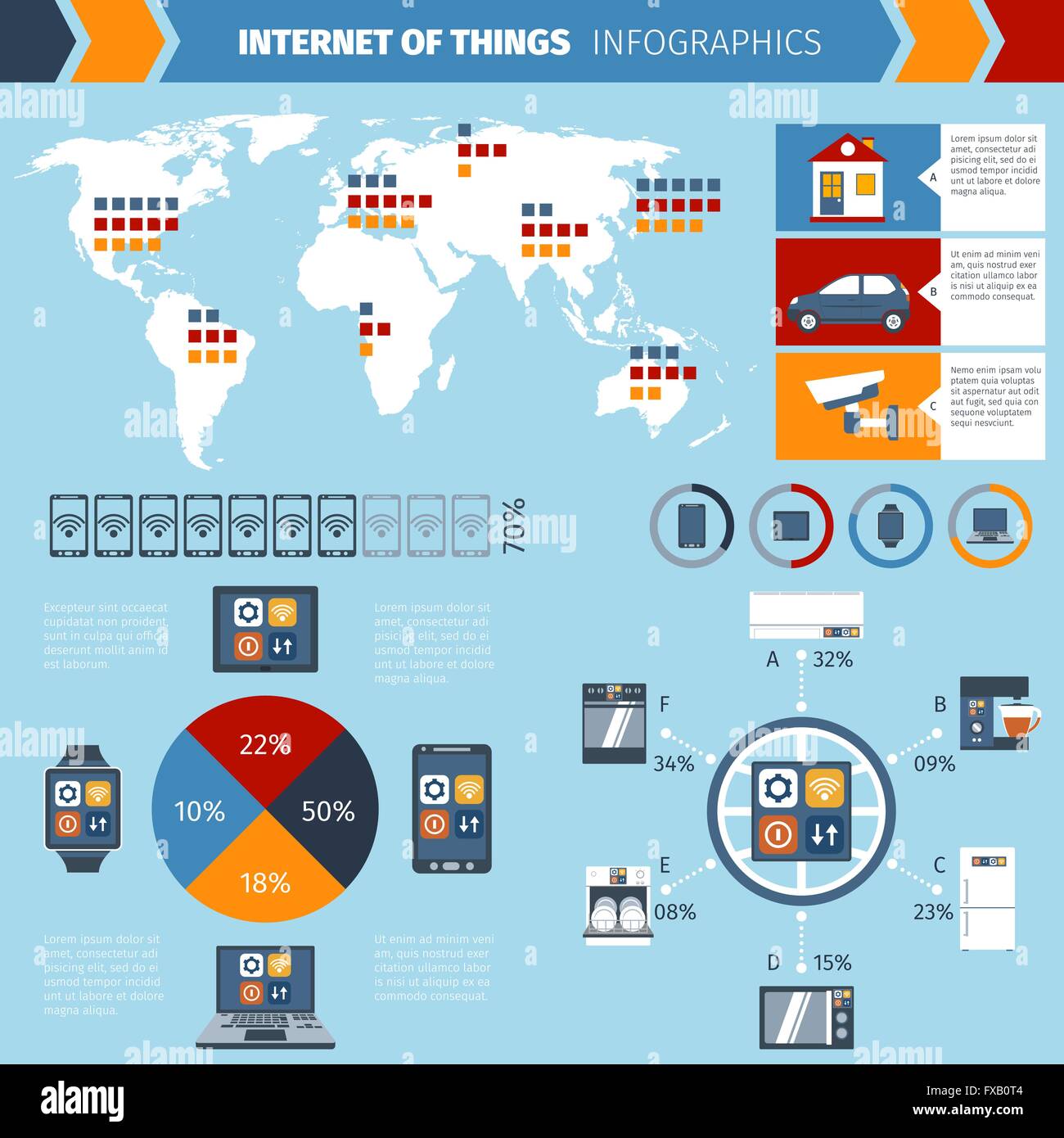 Map of the world internet usage hi-res stock photography and images - Alamy