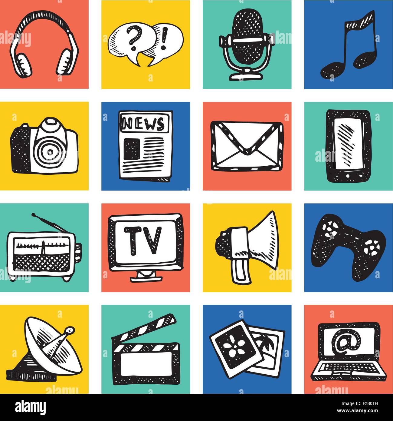Media Icons Set Stock Vector Image & Art - Alamy