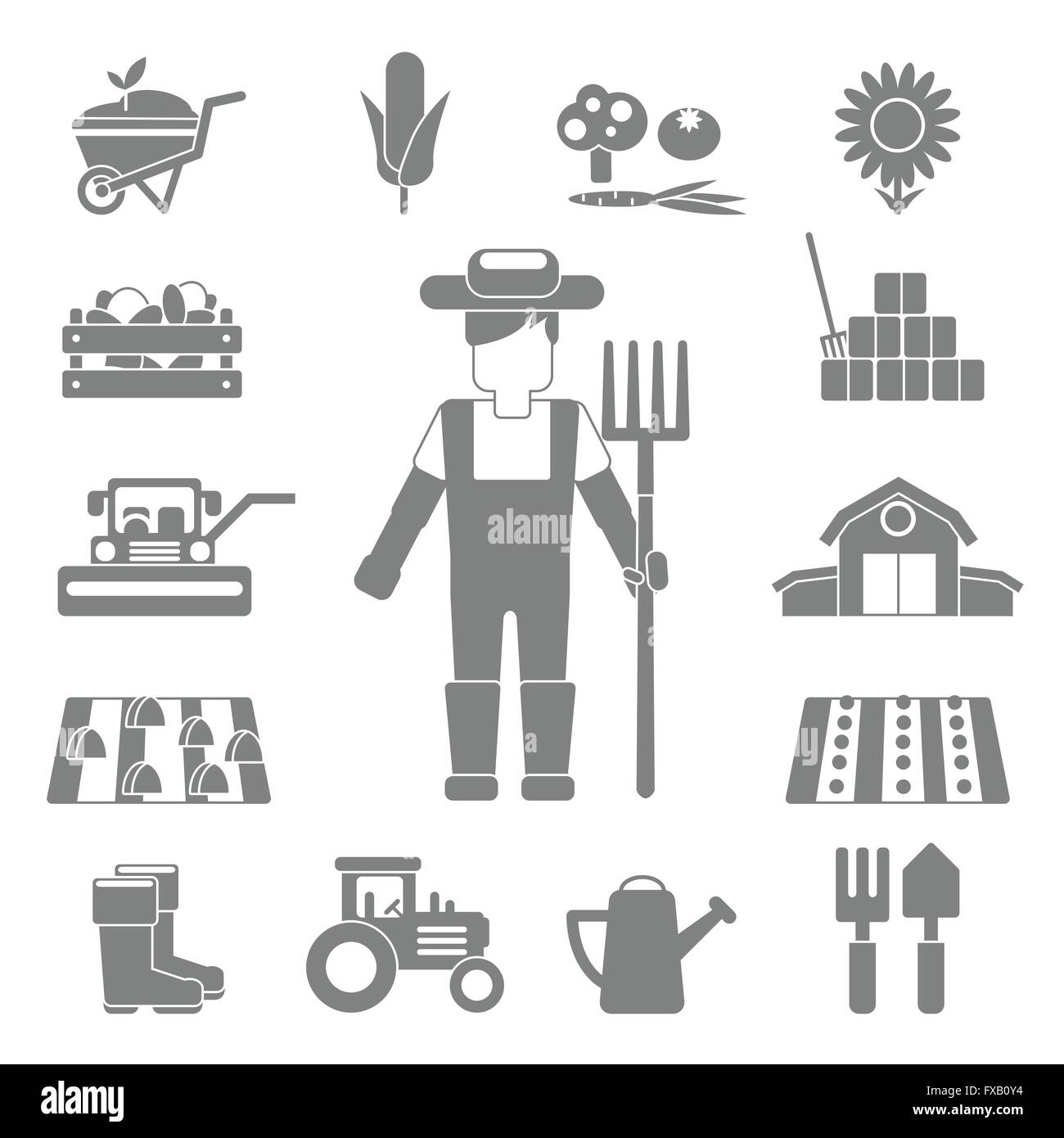 Young farmer tractor Stock Vector Images - Alamy