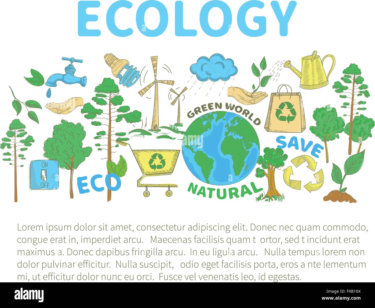 Doodles Ecology Set Stock Vector Image & Art - Alamy