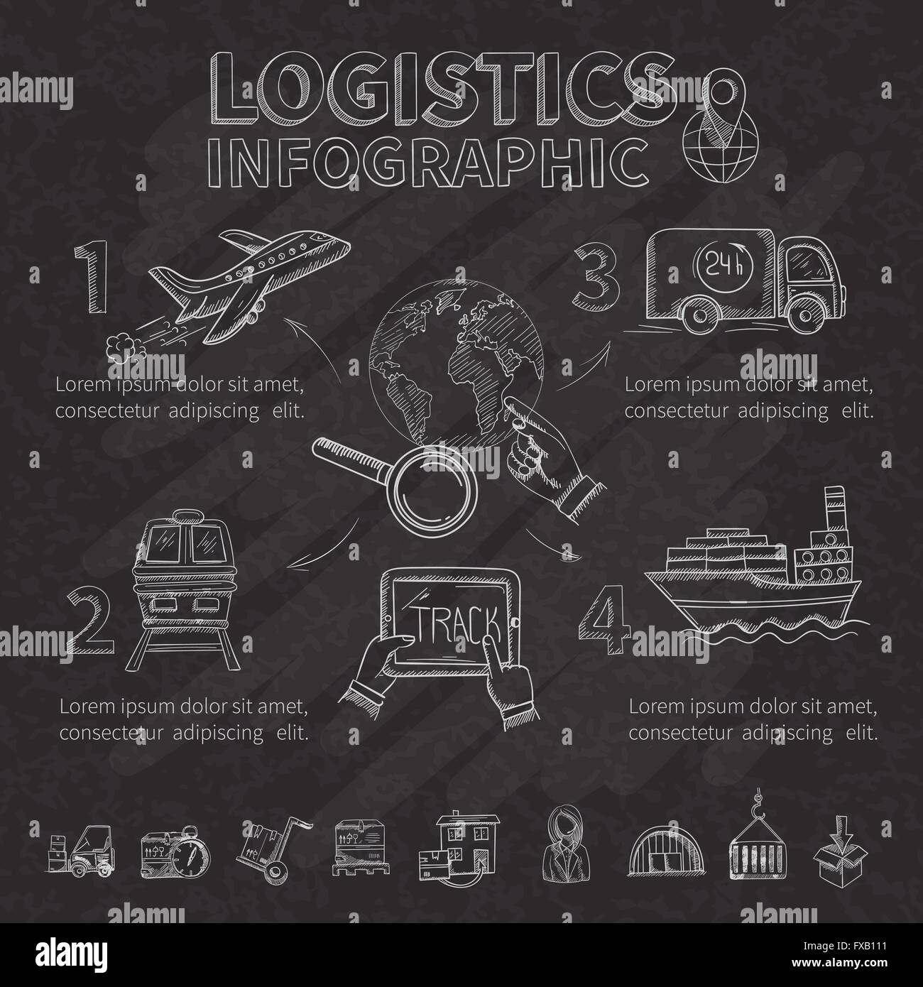 Logistic Infographic Set Stock Vector Image & Art - Alamy