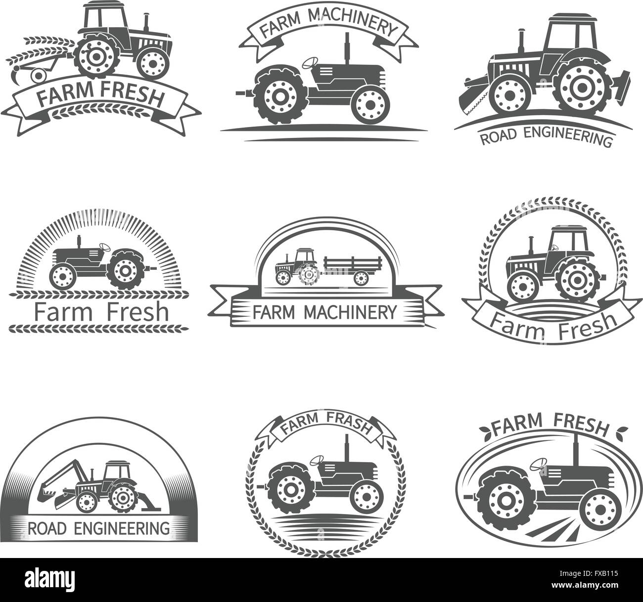 Tractor badge Black and White Stock Photos & Images - Alamy