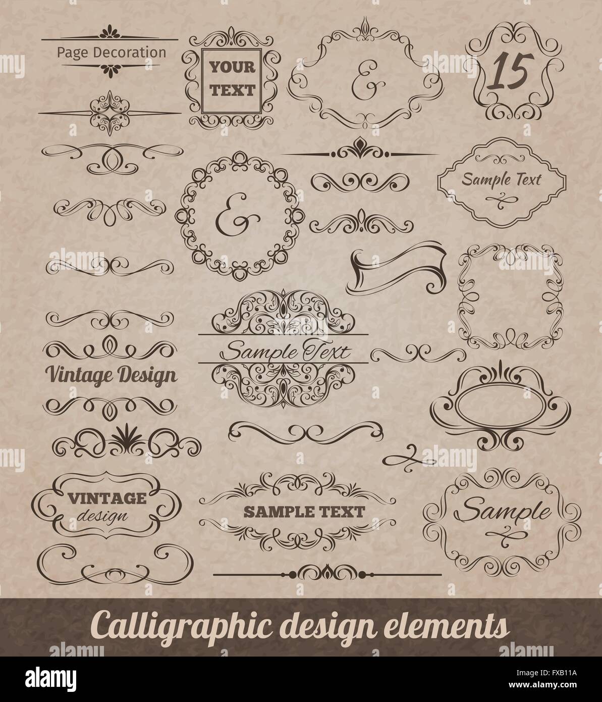 Calligraphic Design Elements Stock Vector Image & Art - Alamy