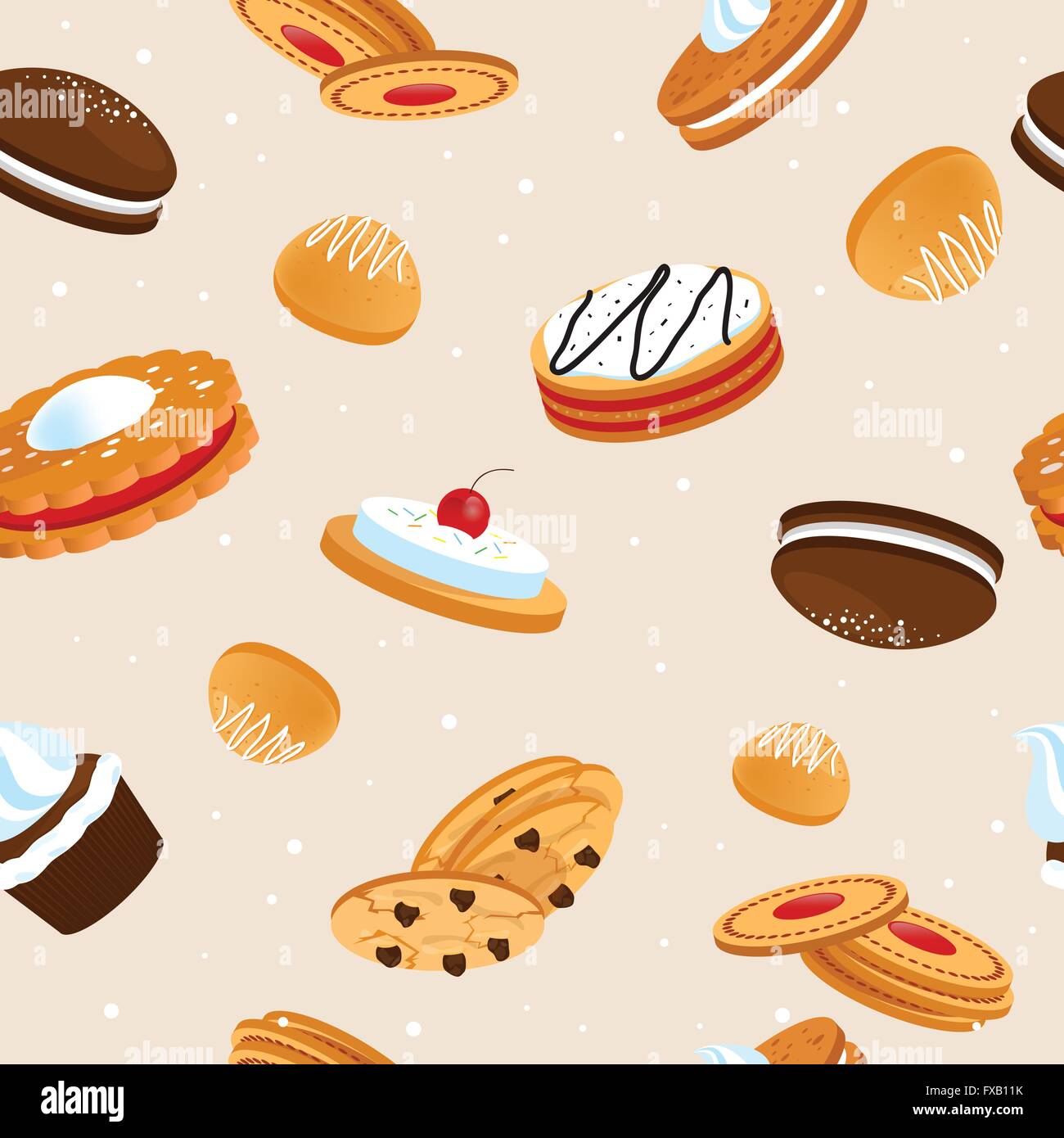 Seamless chocolate chip cookie background Stock Vector Images - Alamy