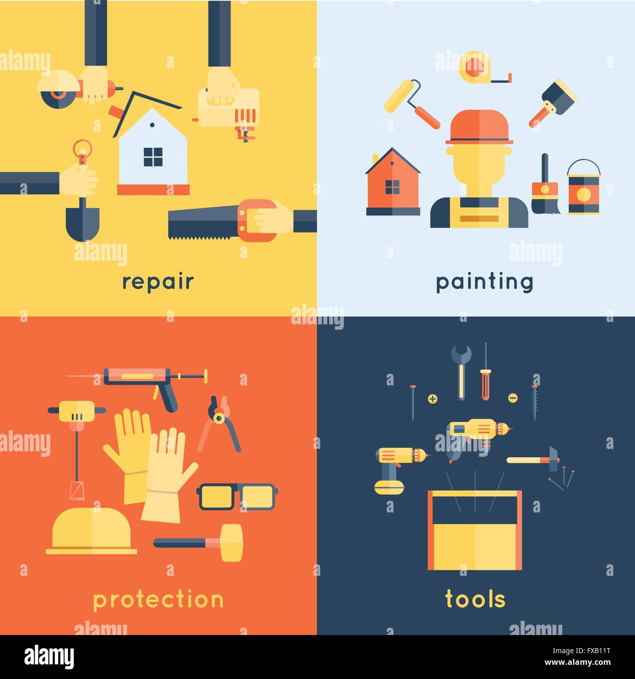 Tools building repair work Stock Vector Images - Alamy