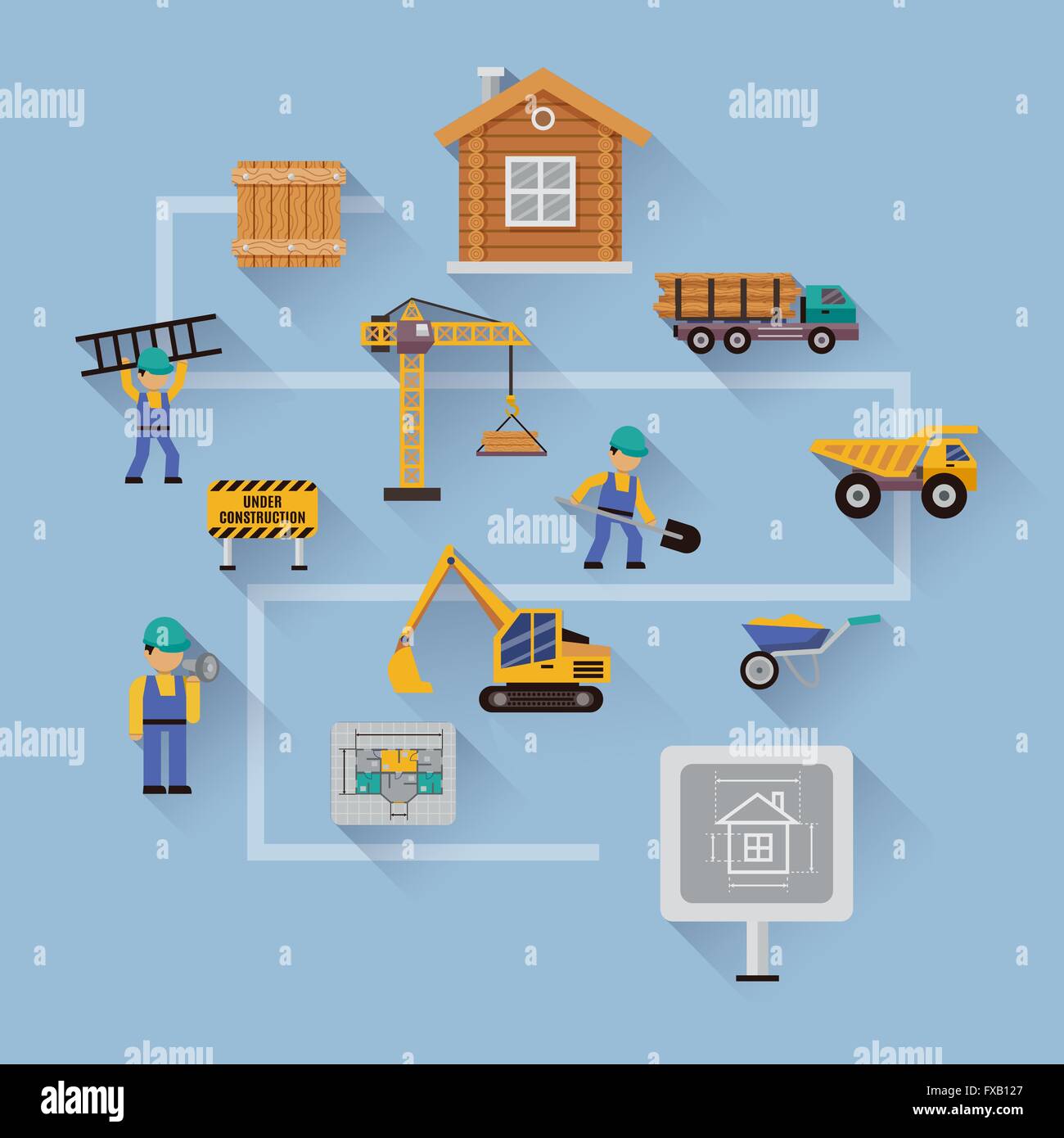 Construction Design Flat Stock Vector Image & Art - Alamy