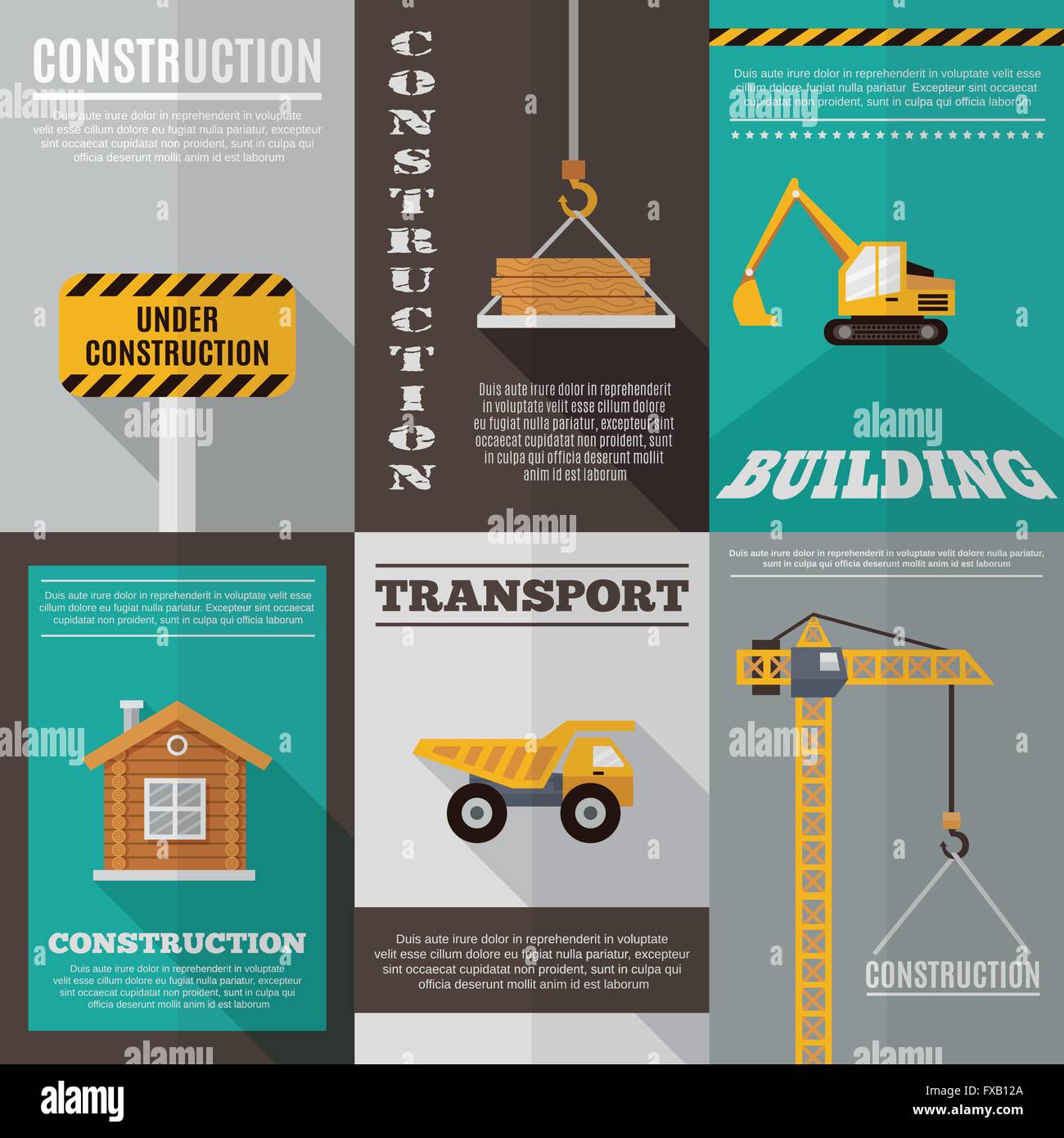 Construction Poster Set Stock Vector Image & Art - Alamy
