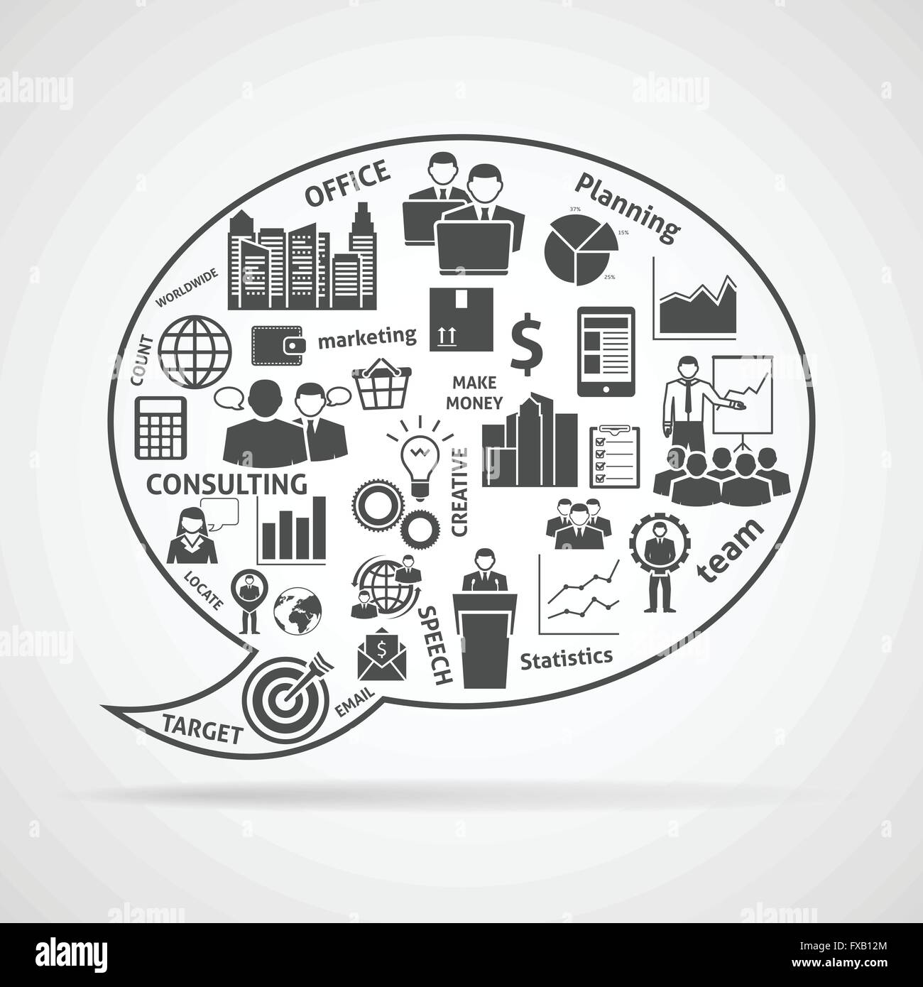 Team work strategy concept bubble Stock Vector Images - Alamy