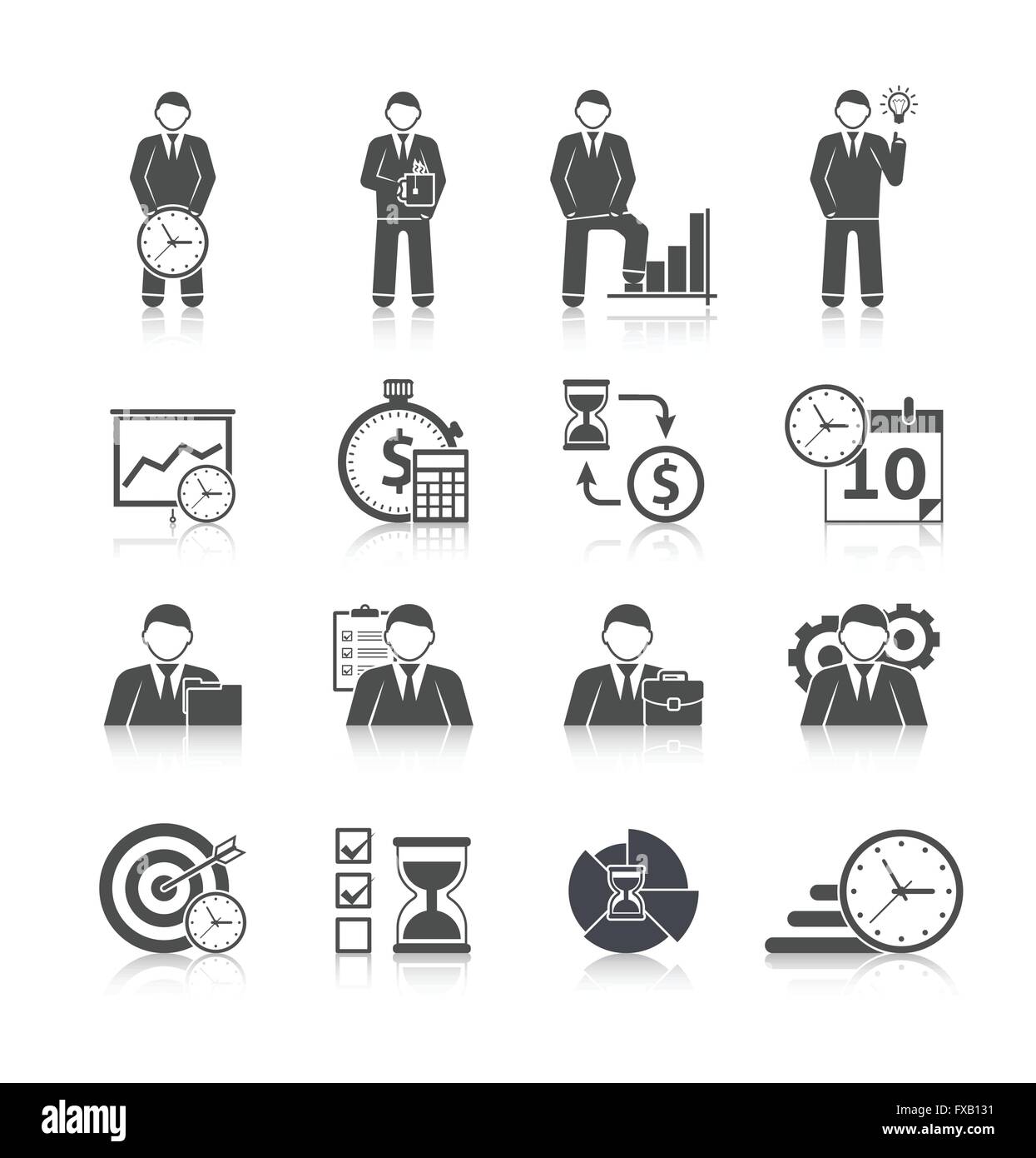 Time management icons set Stock Vector Image & Art - Alamy