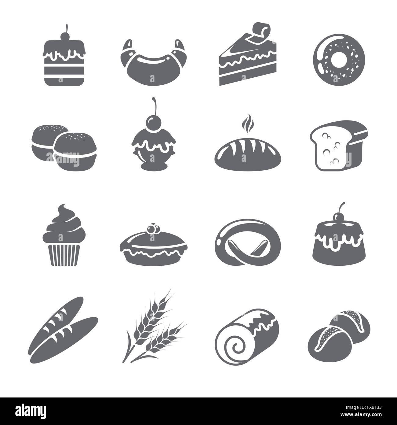 Baking Icons Black Stock Vector Image & Art - Alamy