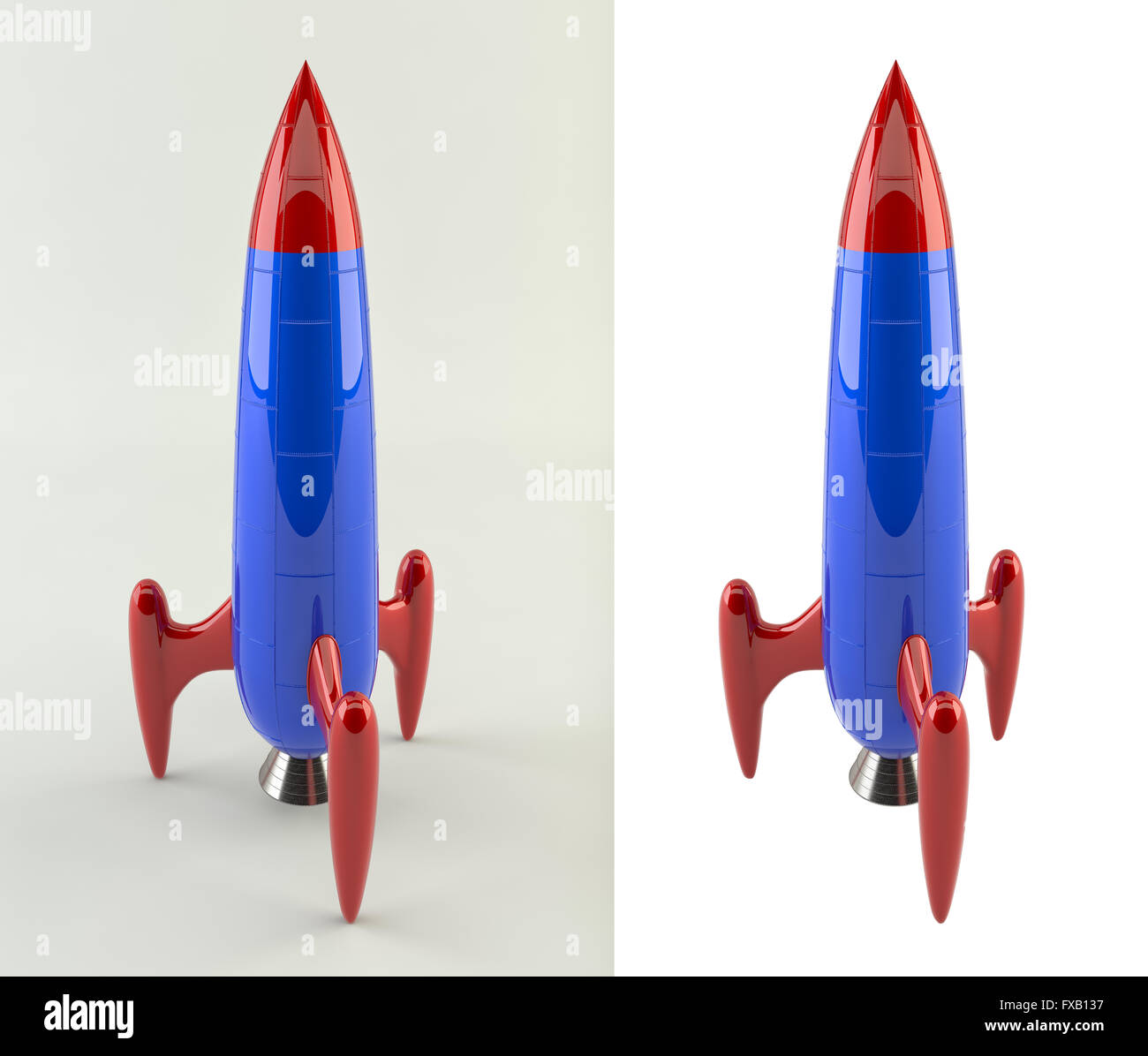 3D illustration of a comic style rocket Stock Photo - Alamy