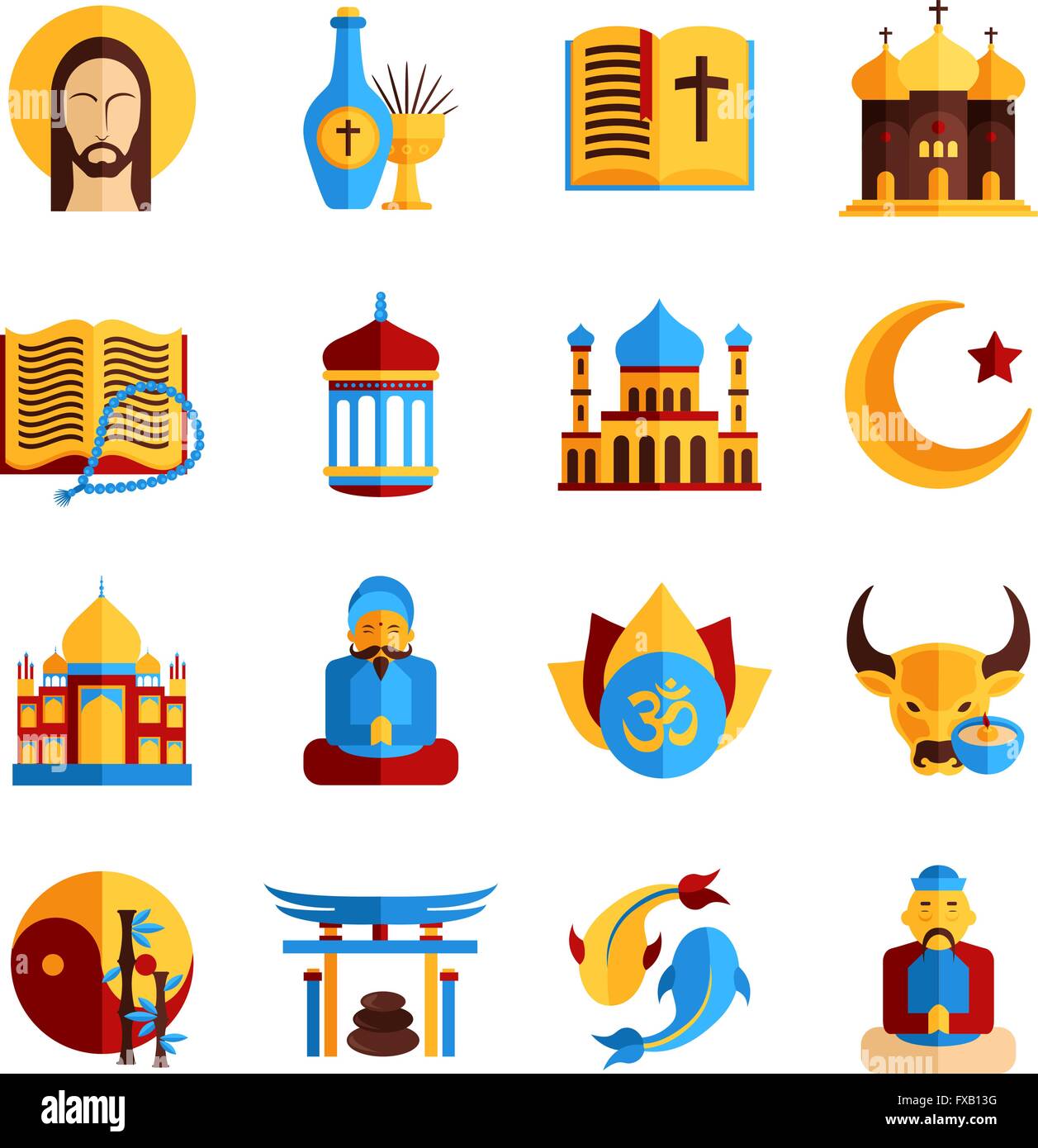 Religion Icon Set Stock Vector Image & Art - Alamy