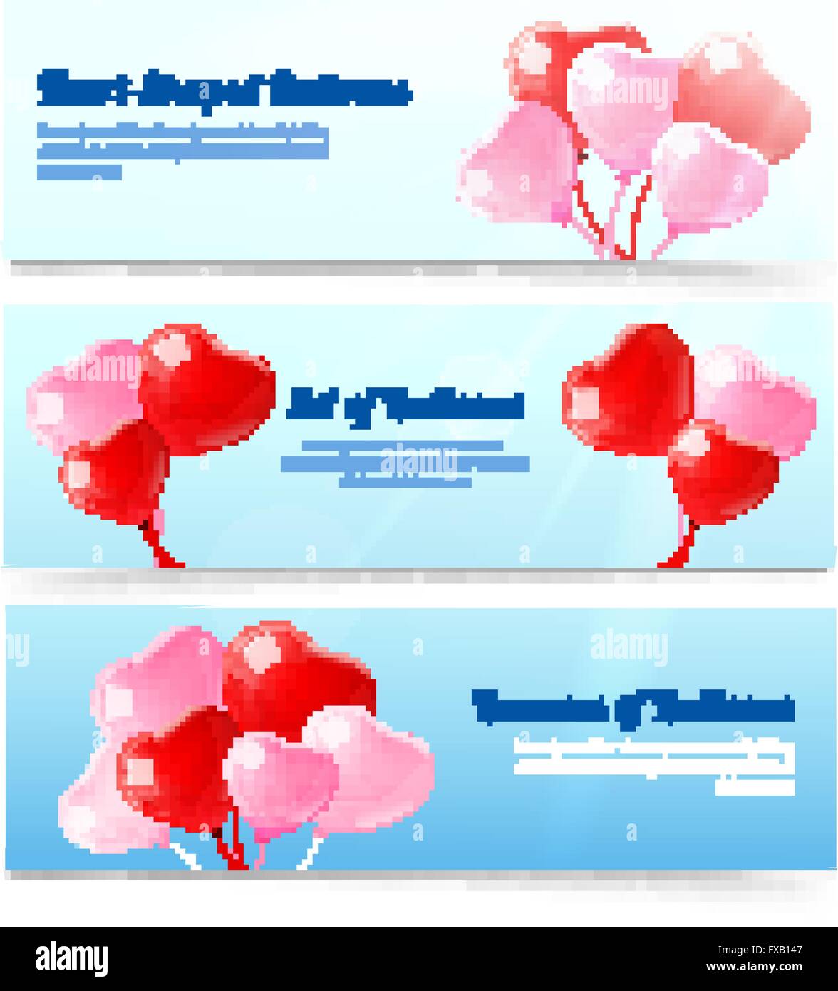 Colorful balloons horizontal banners set Stock Vector Image & Art - Alamy