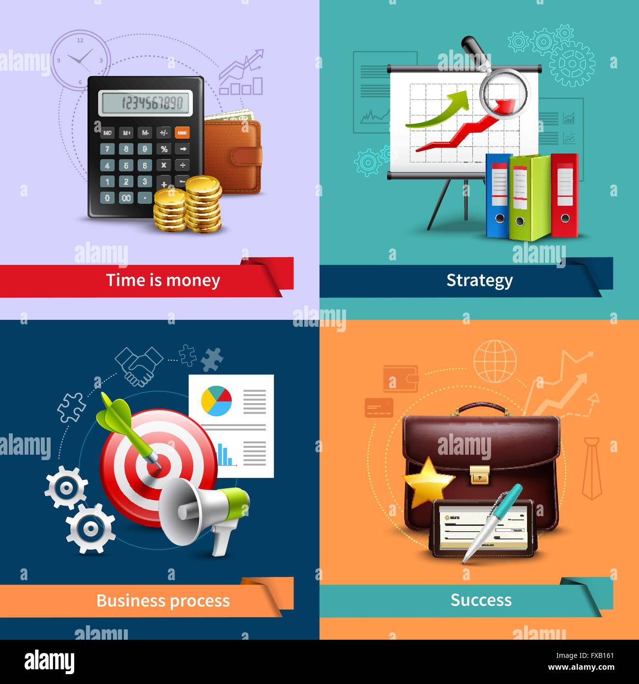 Business Realistic Set Stock Vector Image & Art - Alamy
