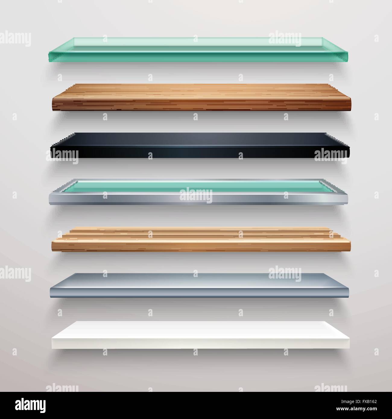Realistic Shelves Set Stock Vector Image & Art - Alamy