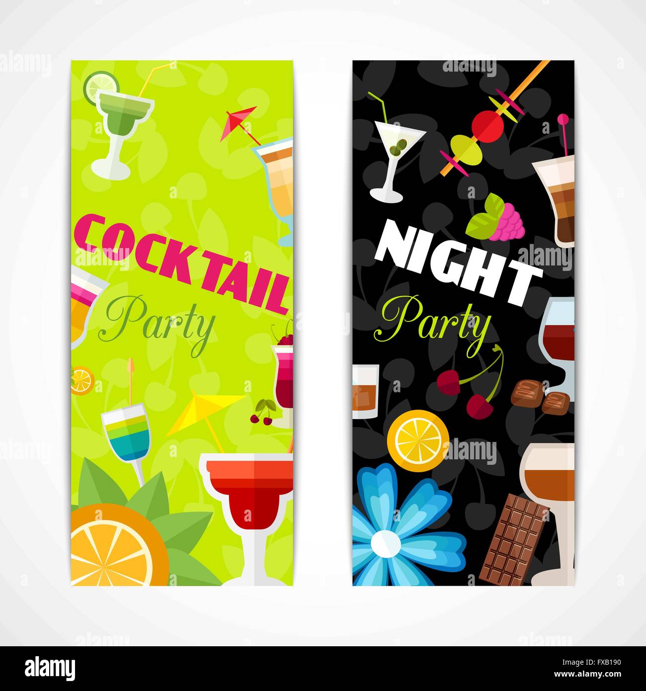 Cocktails banner vertical Stock Vector Image & Art - Alamy