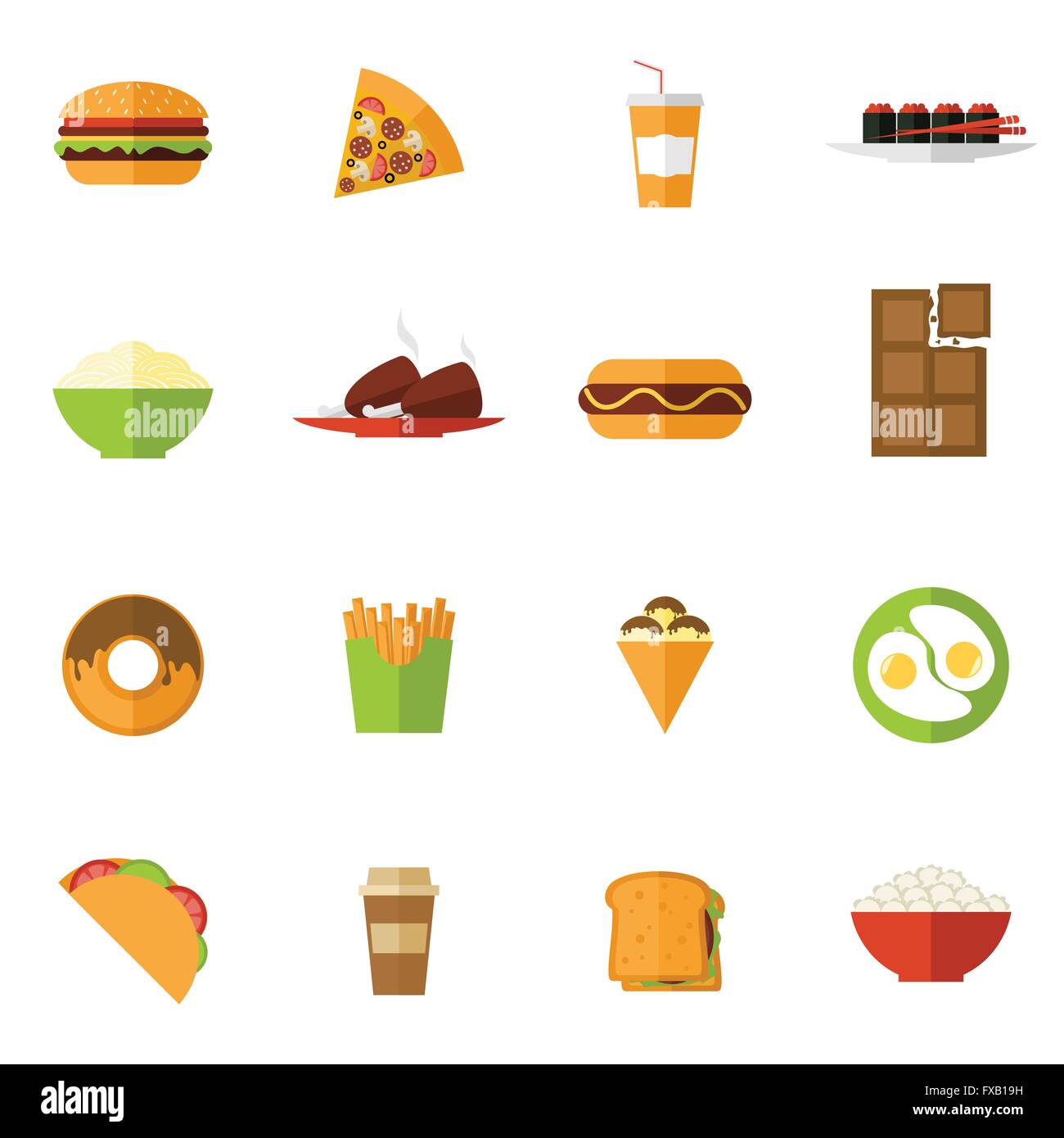 Fast Food Icons Set Stock Vector Image & Art - Alamy