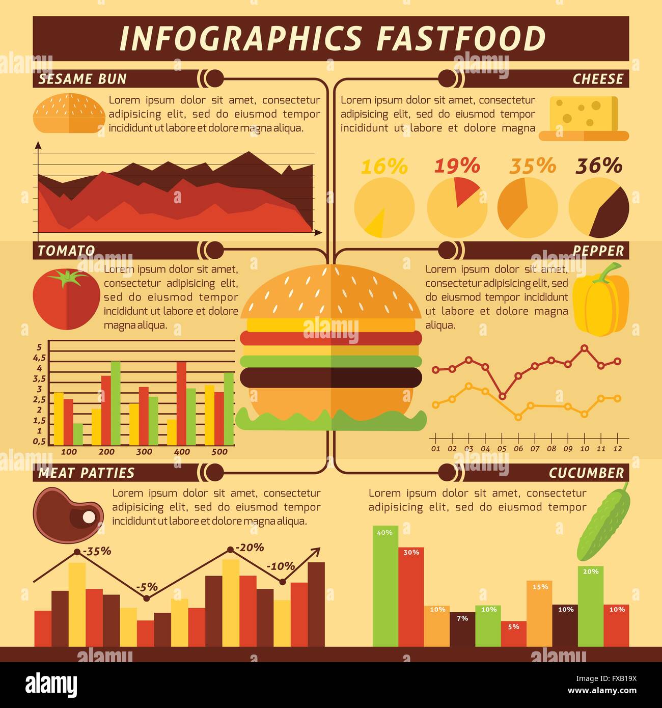 Fast Food Infographics Stock Vector Image & Art - Alamy
