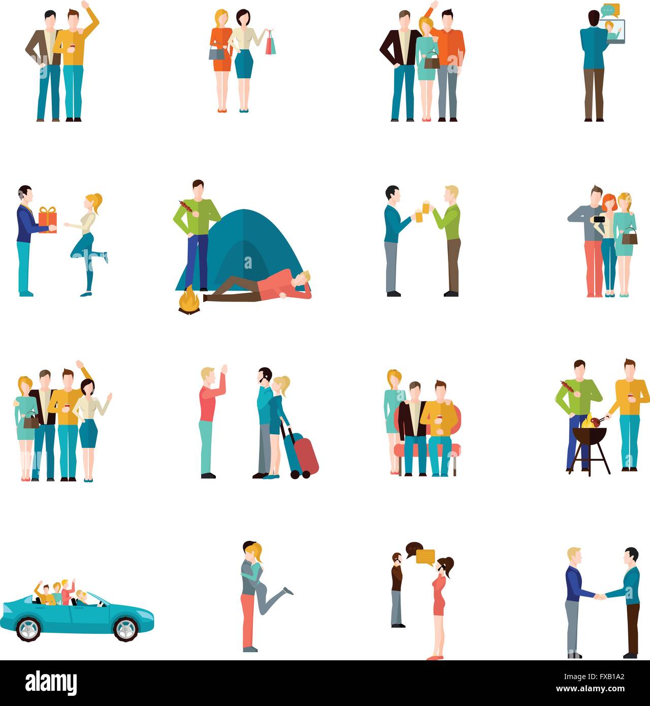 Friends Icons Set Stock Vector Image & Art - Alamy
