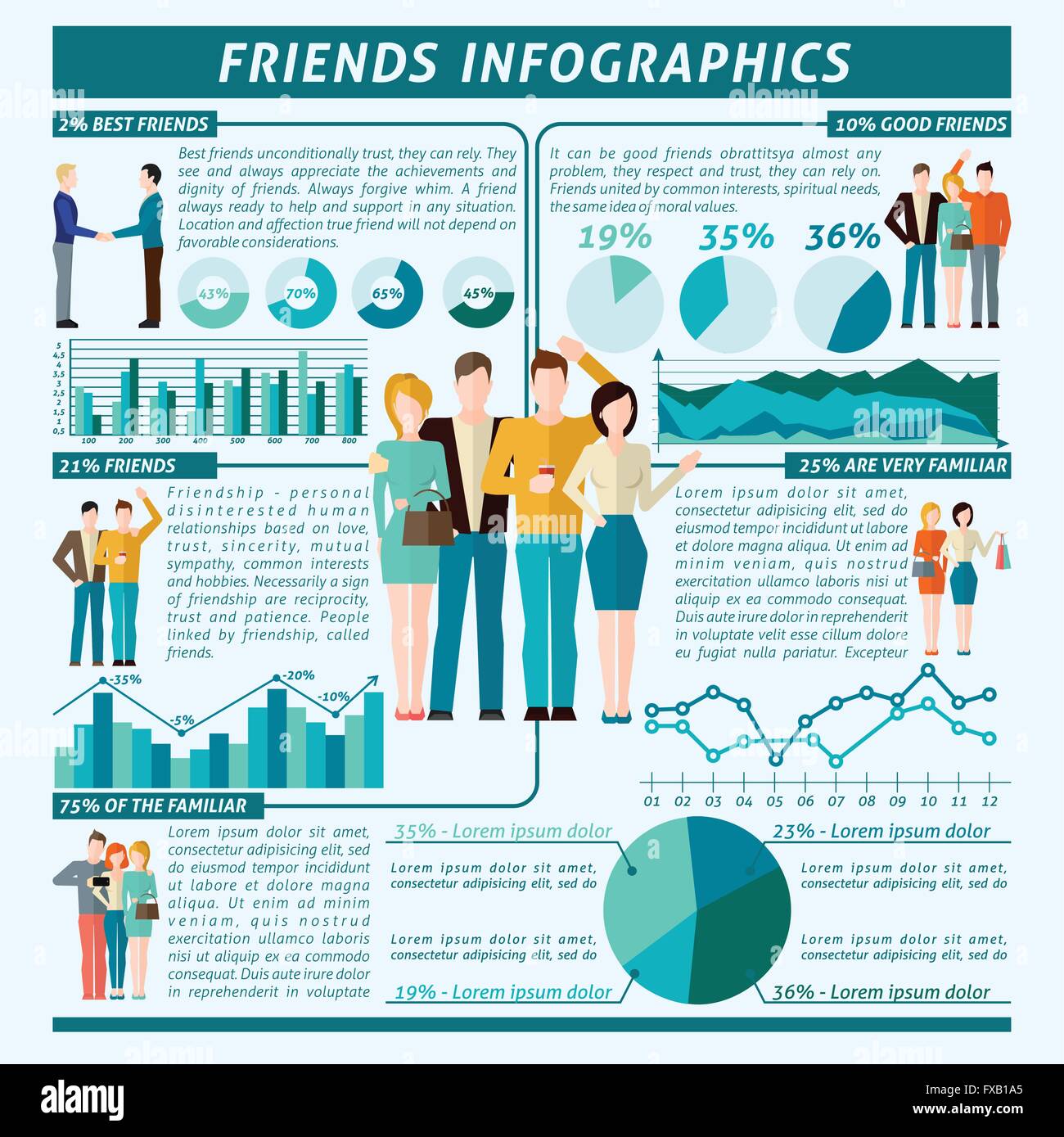 Friends Infographics Set Stock Vector Image & Art - Alamy