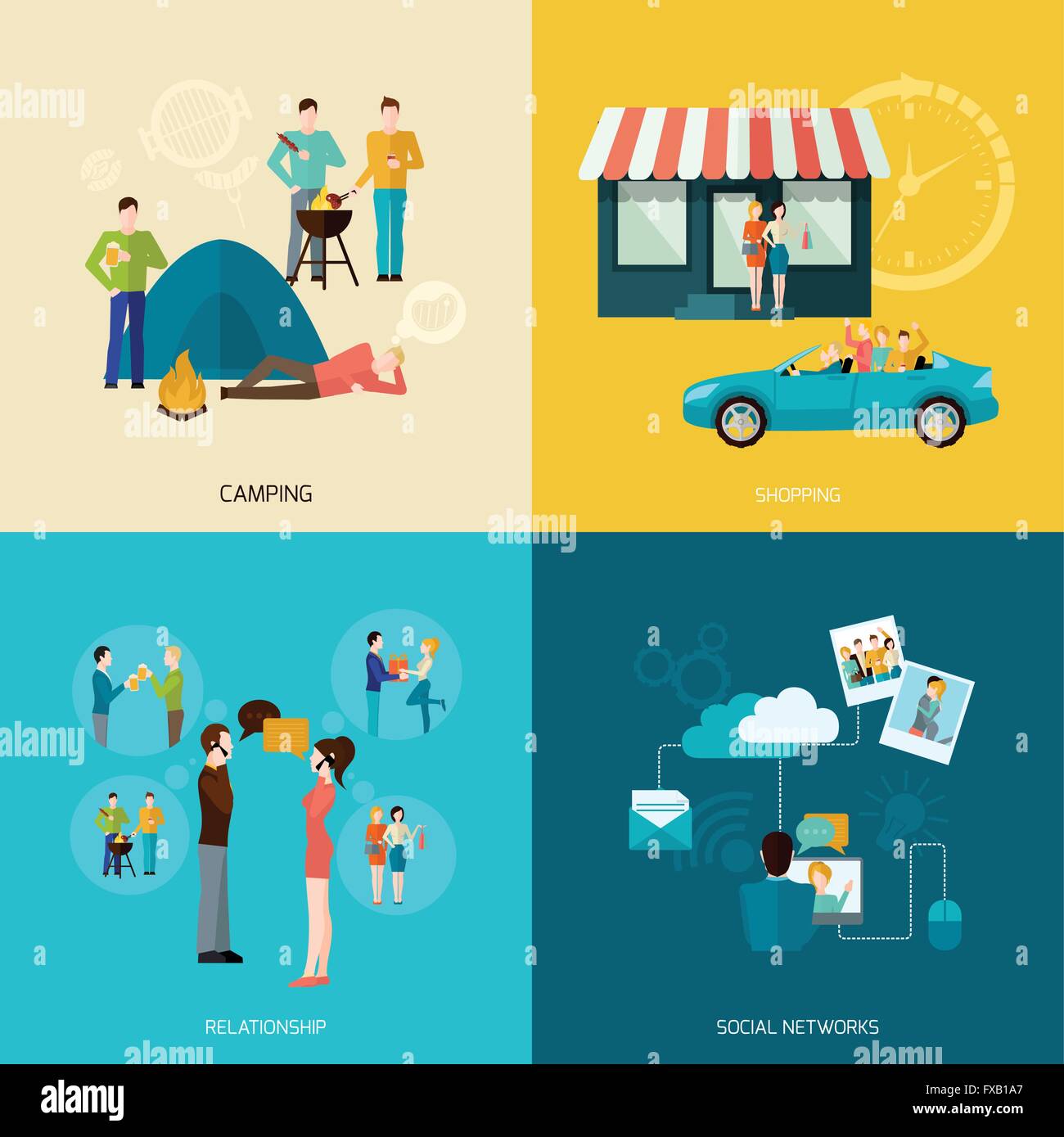 Friends Icons Set Stock Vector Image & Art - Alamy