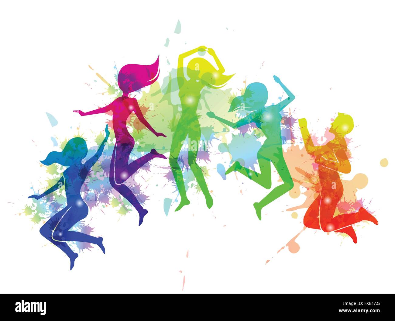 Jumping People Illustration Stock Vector Image & Art - Alamy
