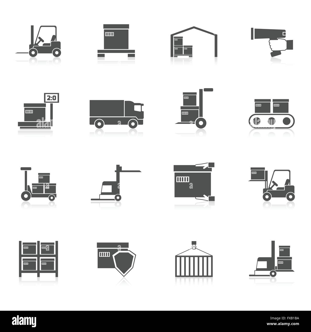 Warehouse Icons Black Stock Vector Image & Art - Alamy