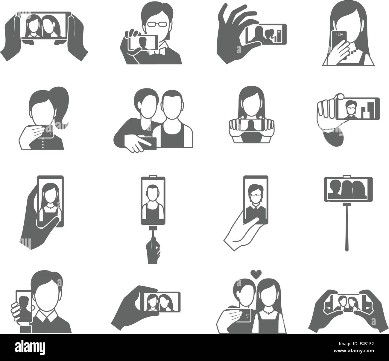 Selfie Icons Set Stock Vector Image & Art - Alamy