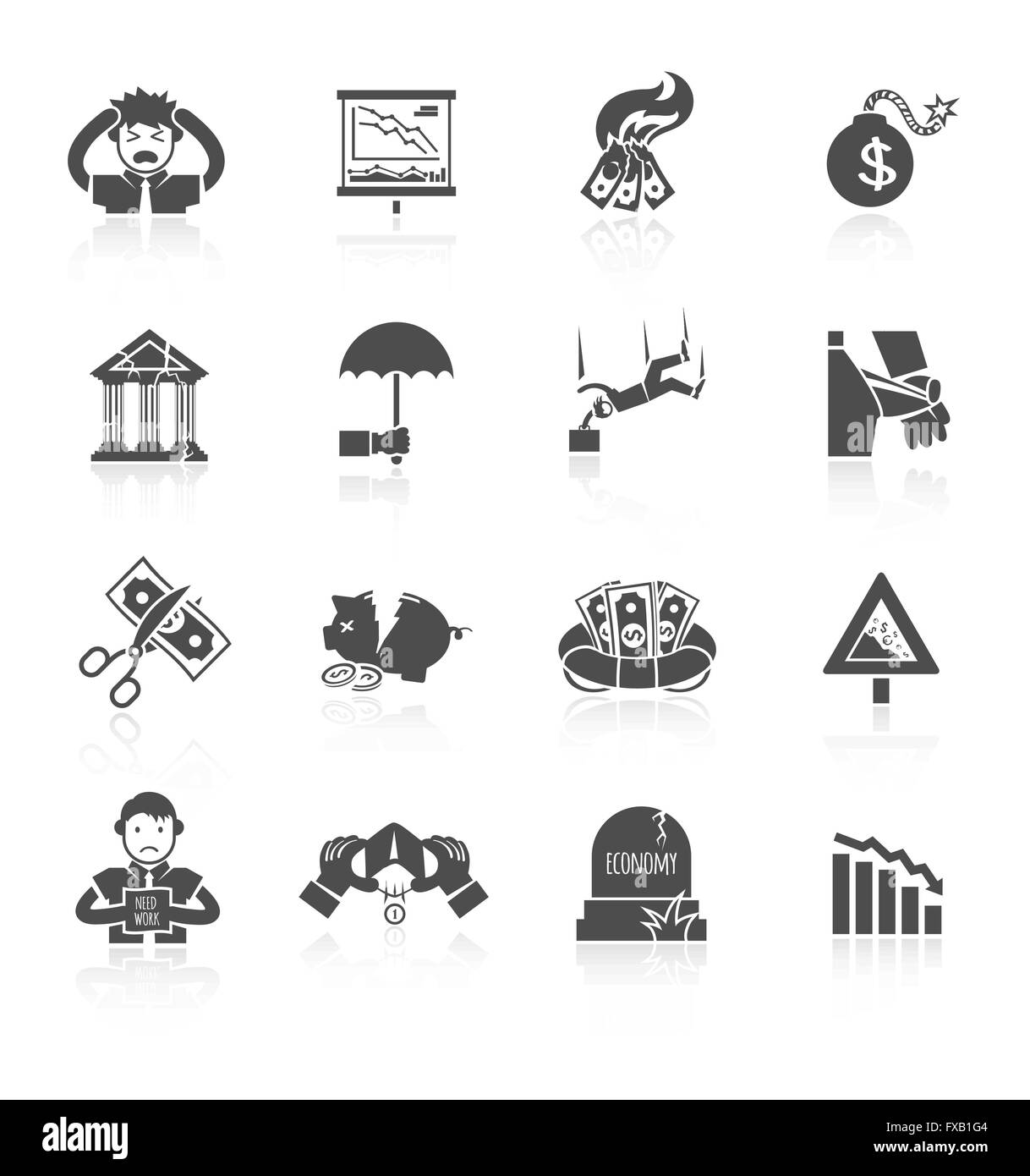 Economic Crisis Icons Stock Vector Image & Art - Alamy