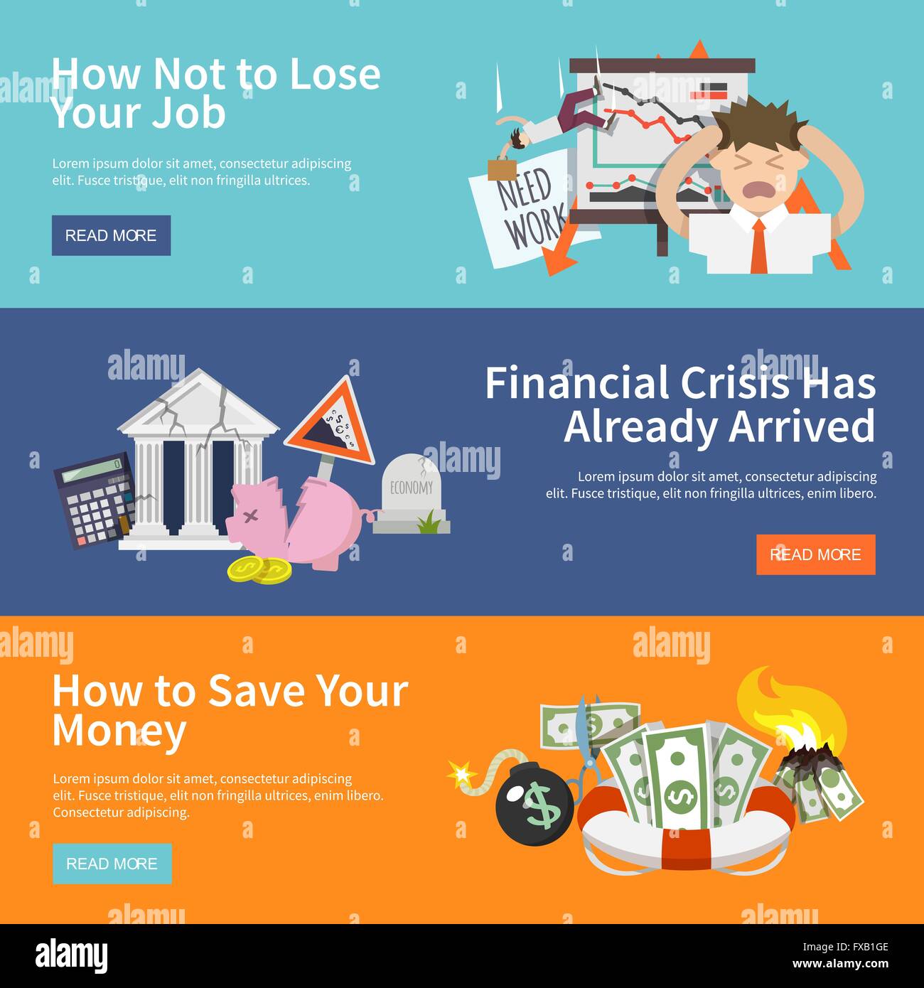 Economic Crisis Banners Stock Vector Image & Art - Alamy