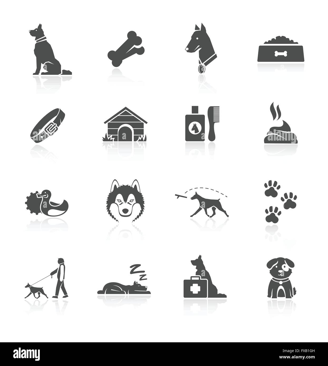Dog Icons Set Stock Vector Image & Art - Alamy