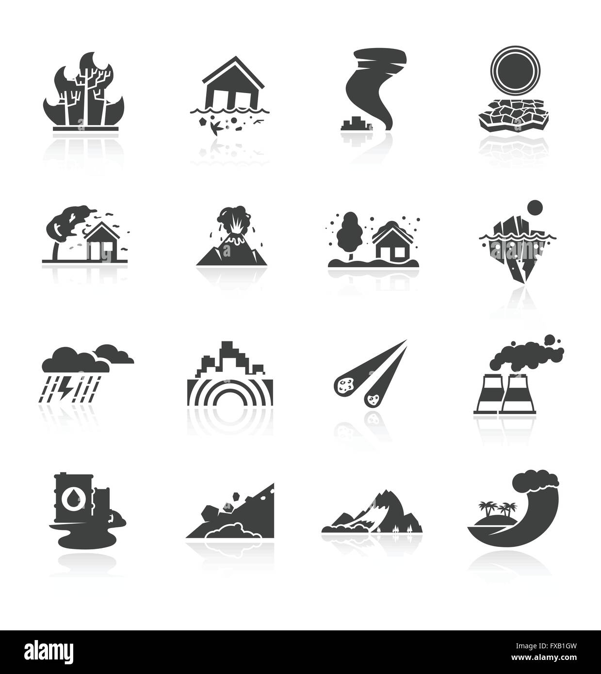 Natural Disaster Icons Stock Vector Image & Art - Alamy