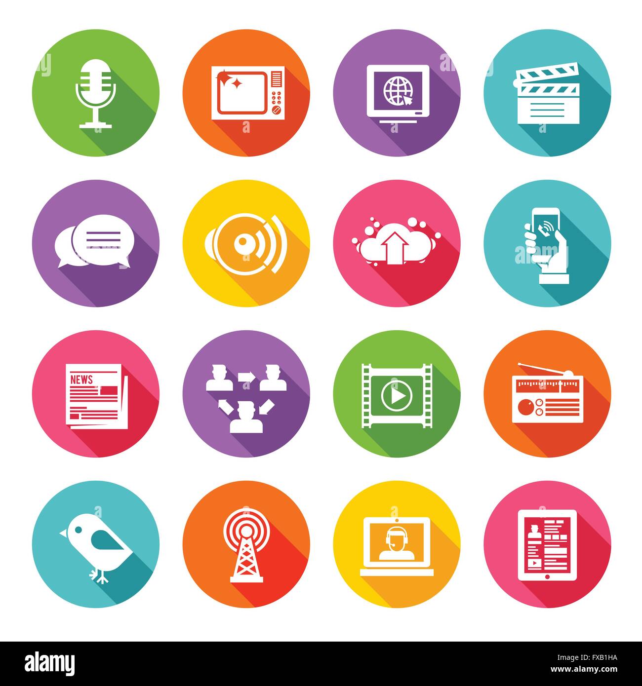 Media Icon Set Stock Vector Image & Art - Alamy
