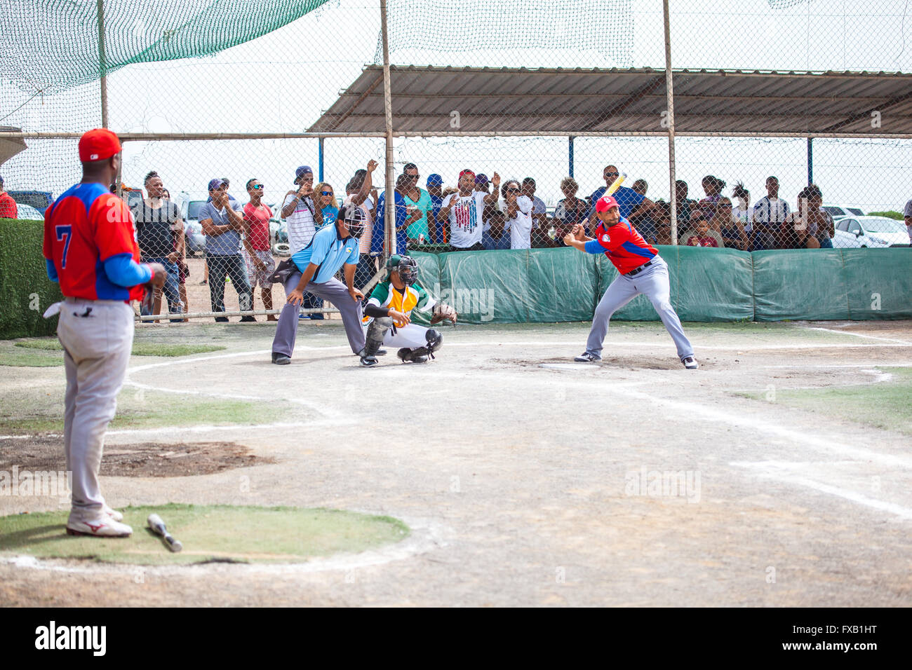 male versus male softball match Stock Photo - Alamy