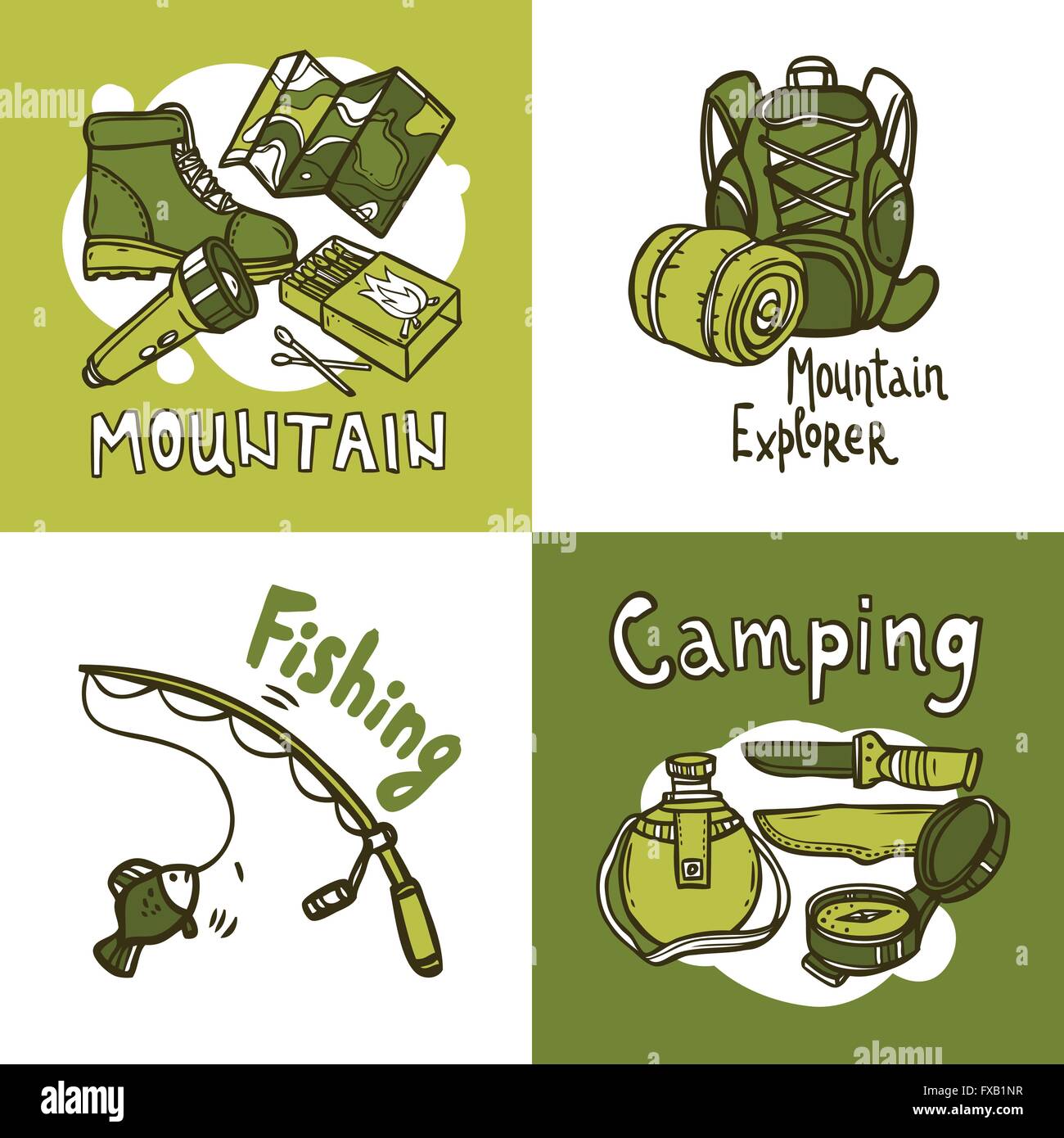 Explorer backpack design Stock Vector Images - Alamy