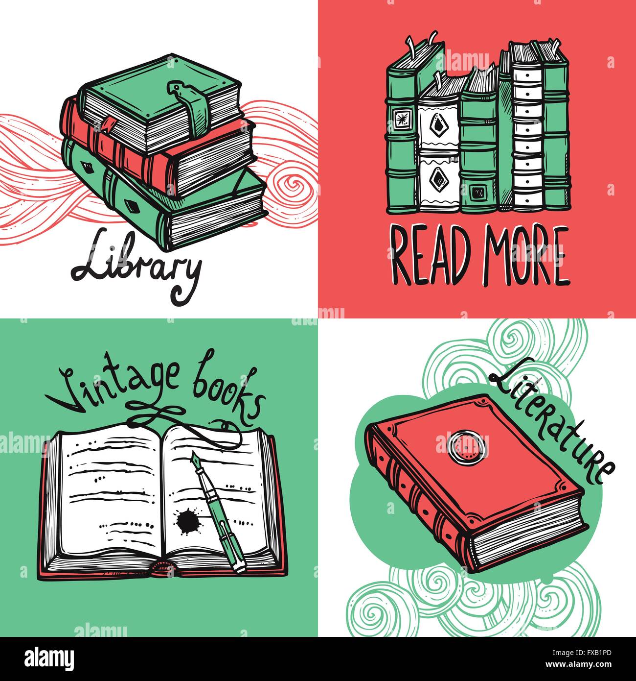 Books Design Concept Set Stock Vector Image & Art - Alamy